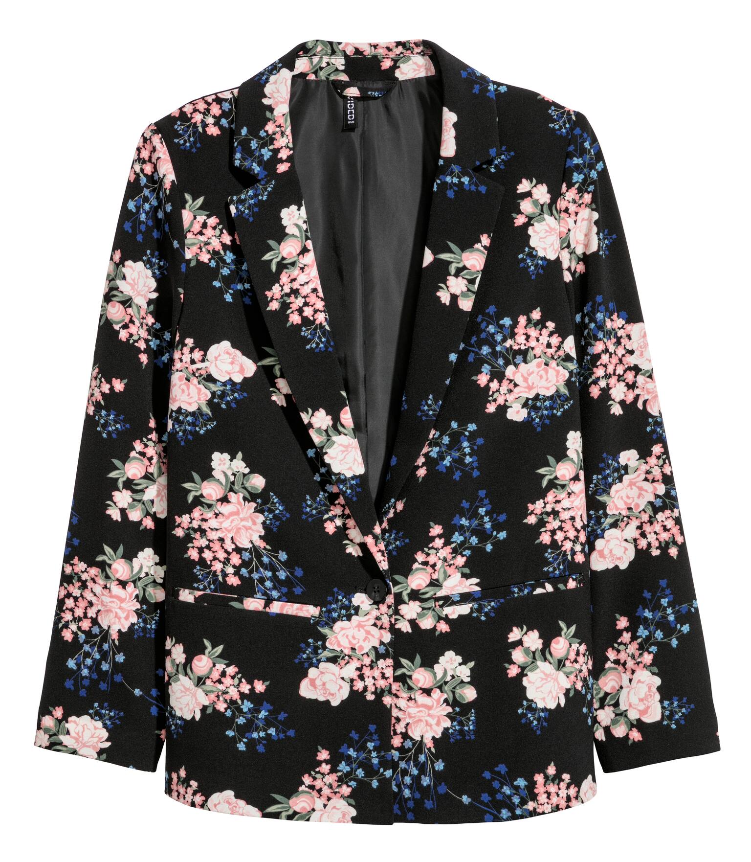 Patterned Jacket - Black/floral - Ladies | H&M CA