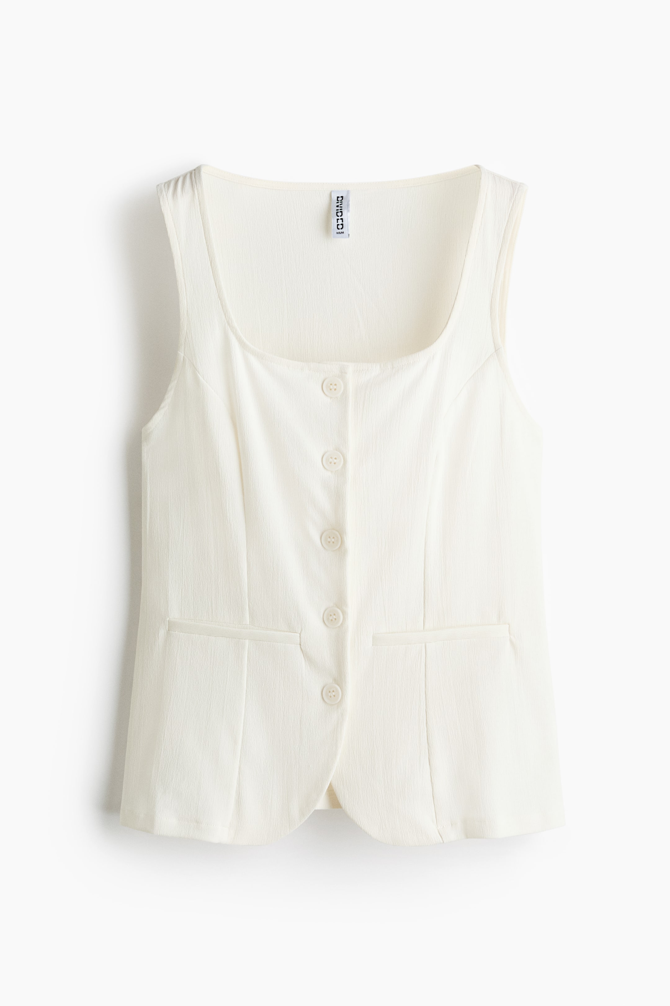 Textured Vest - Cream - Ladies | H&M PH