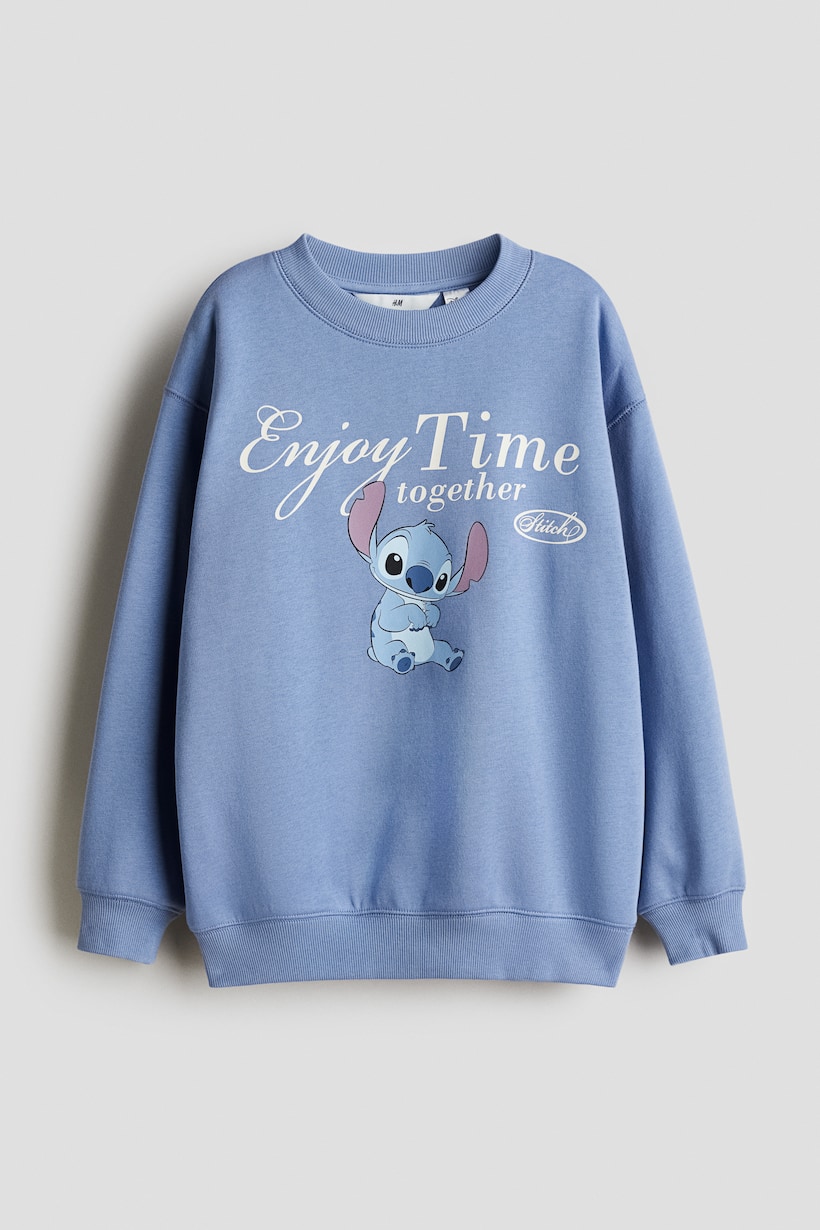 Blue/Lilo & Stitch Oversized Sweatshirt with Printed Motif for kids | H&M CA