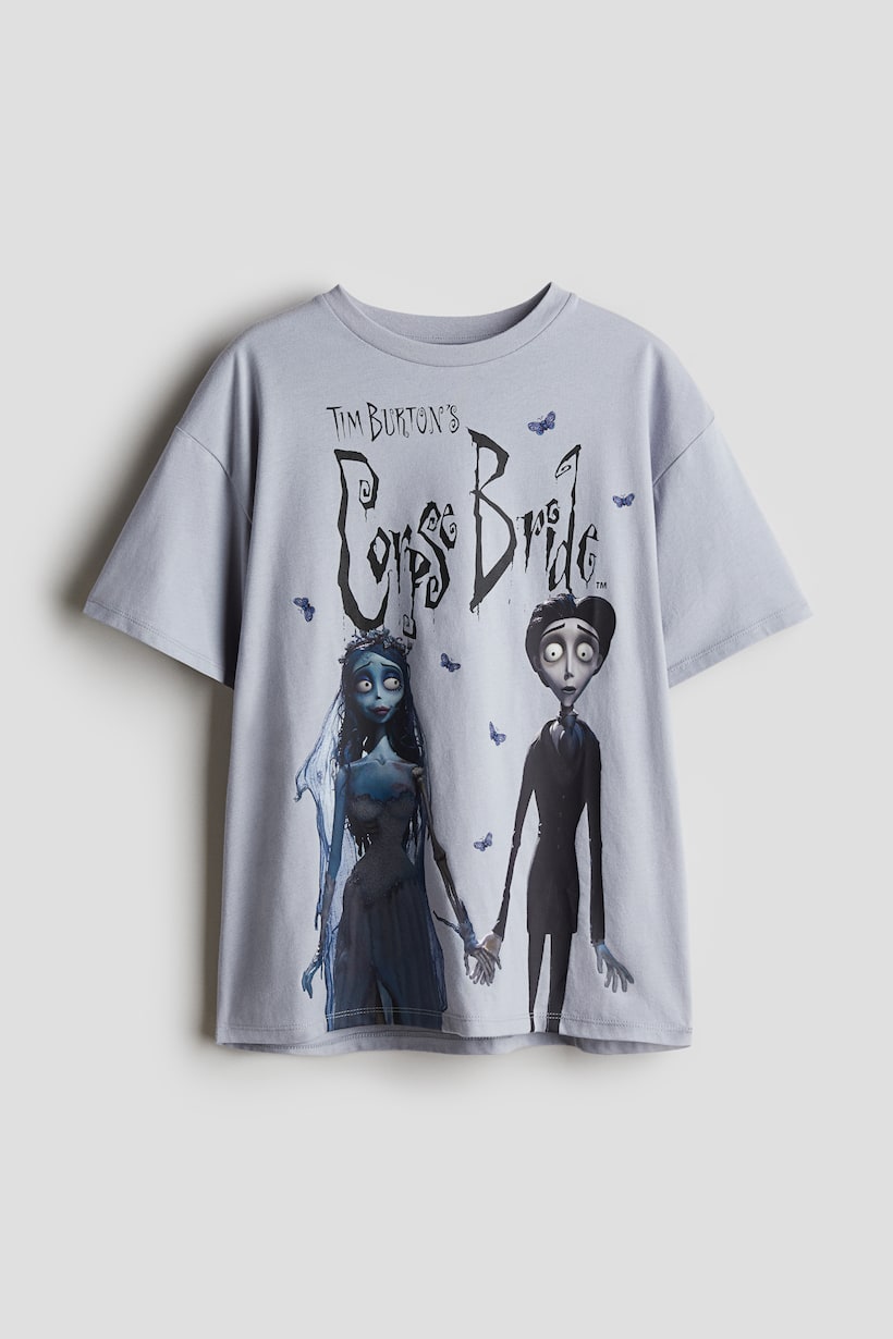 Oversized printed T-shirt - Light grey/Corpse Bride - Kids | H&M GB