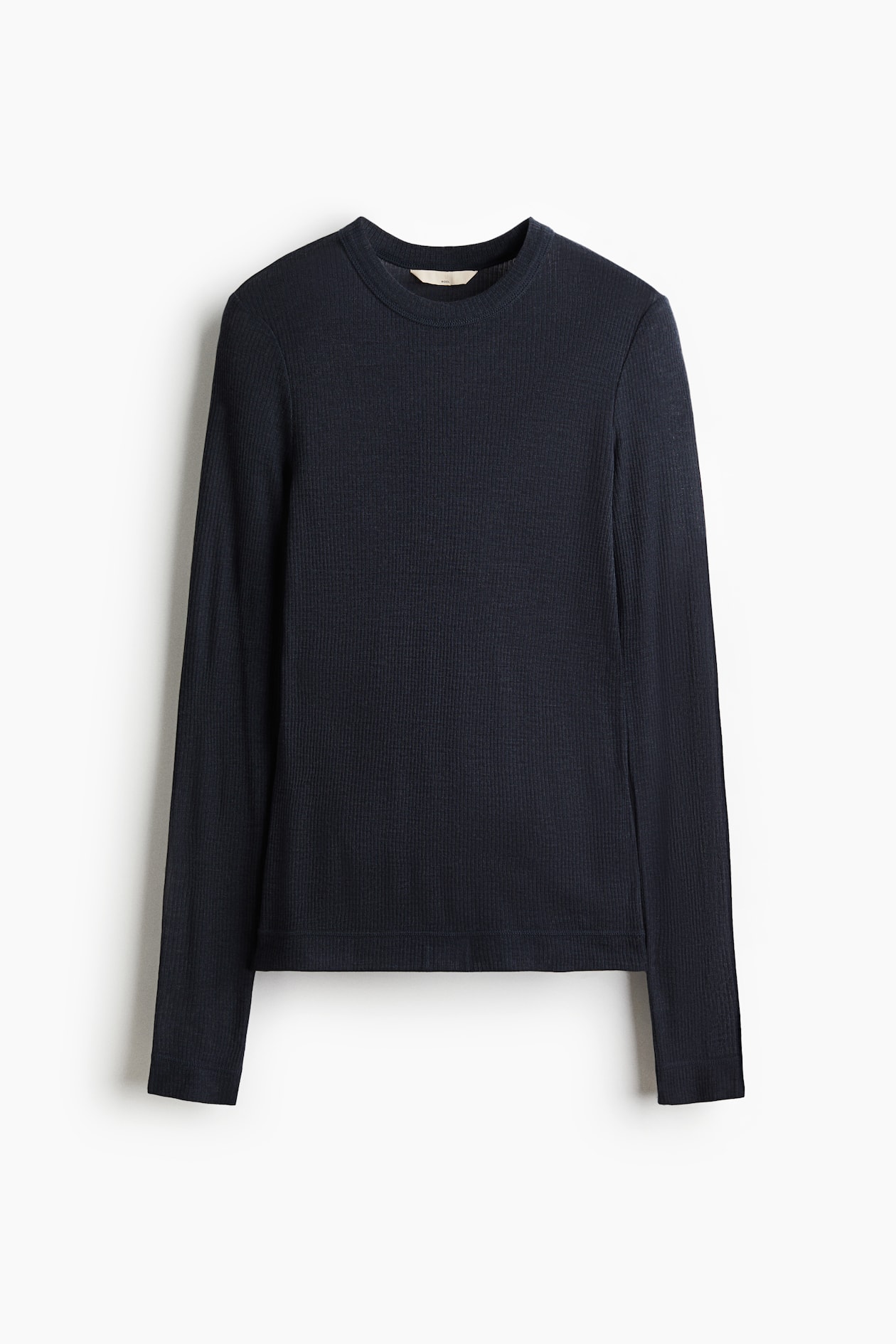 Women's Nearly black Rib-Knit Wool Top | H&M CA