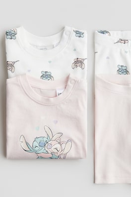 2 perechi de pijamale de bumbac - Roz-deschis/Lilo & Stitch - COPII | H ...