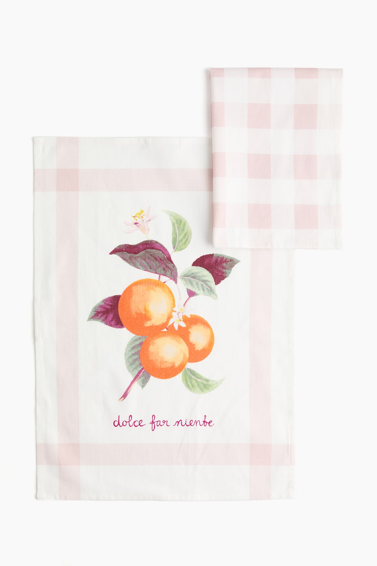 2-pack Tea Towels - Dusty pink/oranges - Home All | H&M US