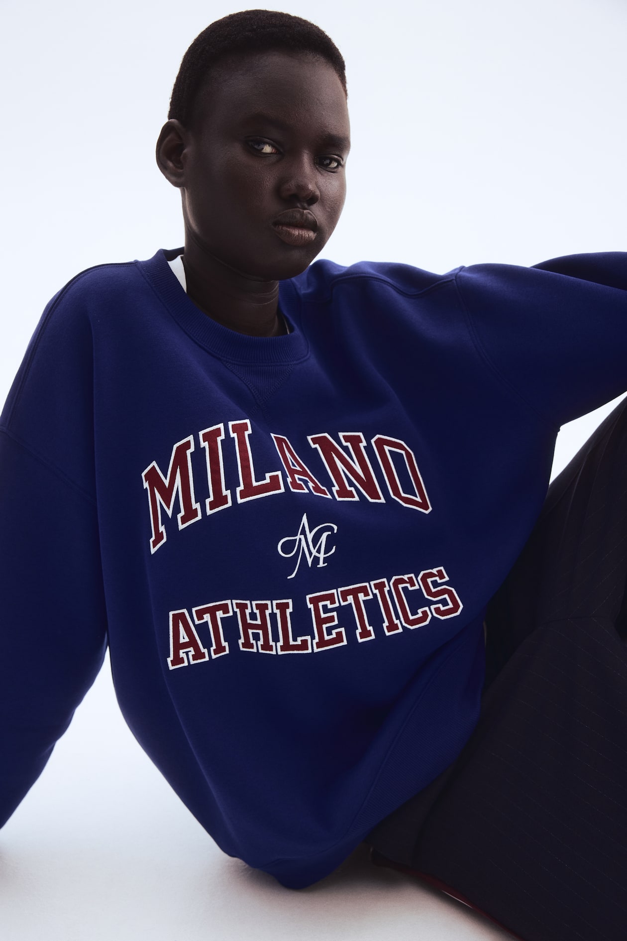 Sweatshirt with Text Motif - Blue/Milano - Ladies | H&M US