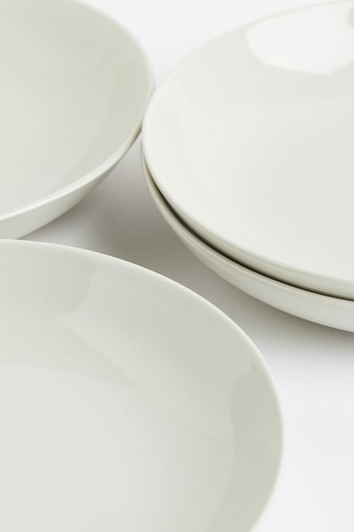 Light beige 4-pack Deep Porcelain Plates at H&M Home | H&M US