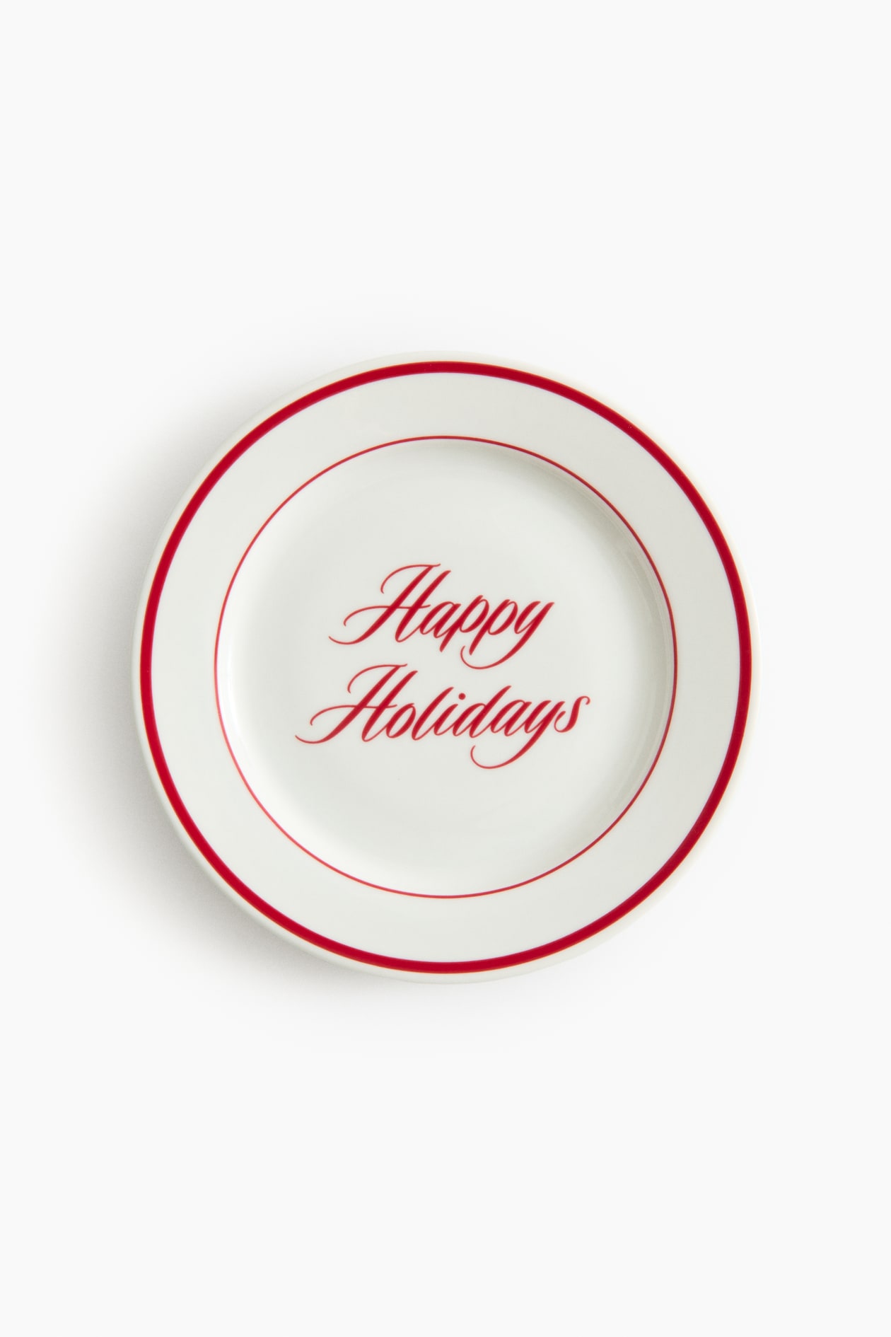 Red/Happy Holidays Medium-Sized Porcelain Plate at H&M Home | H&M CA