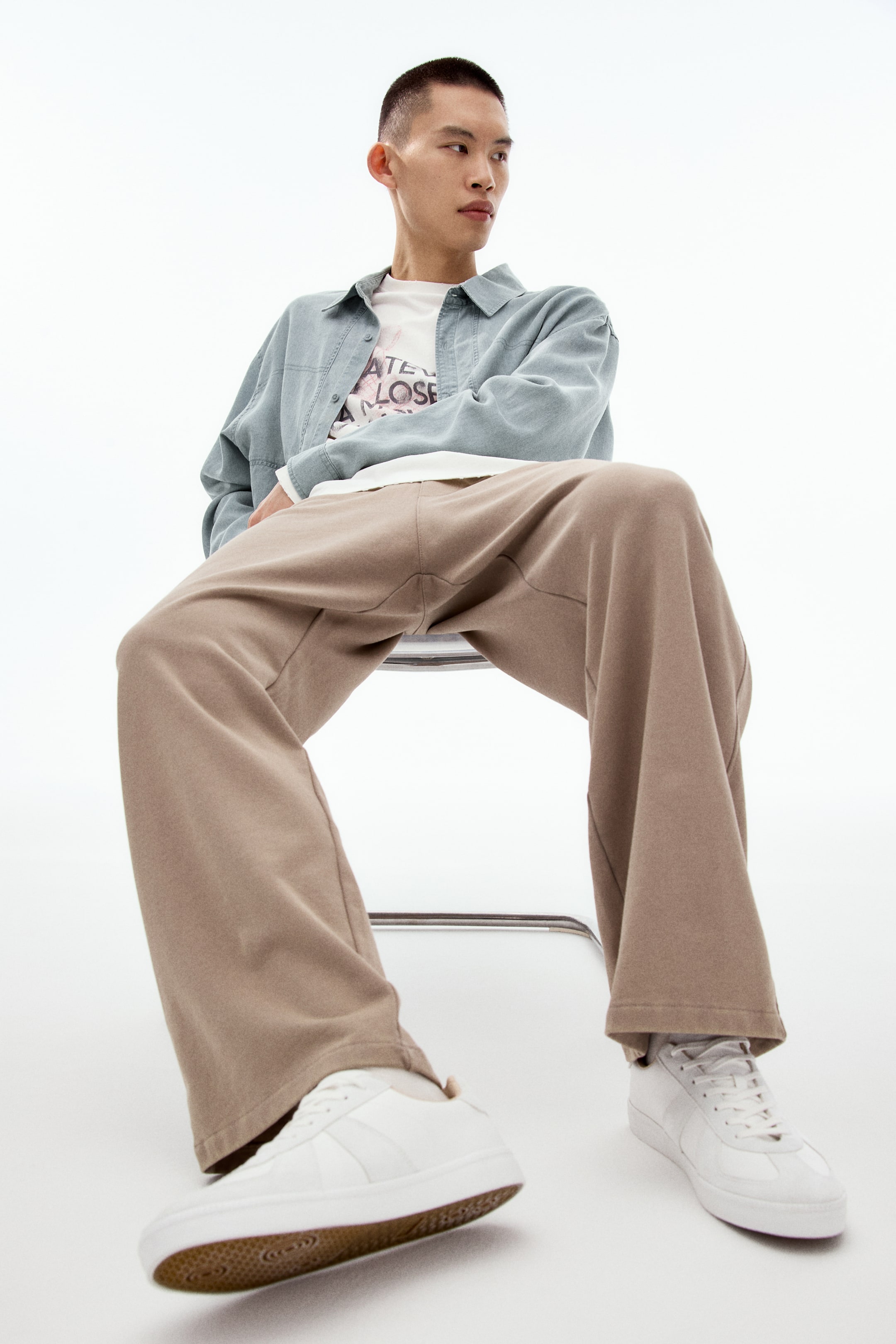 Loose Fit Overshirt - Dusty mint green - Men | H&M HK