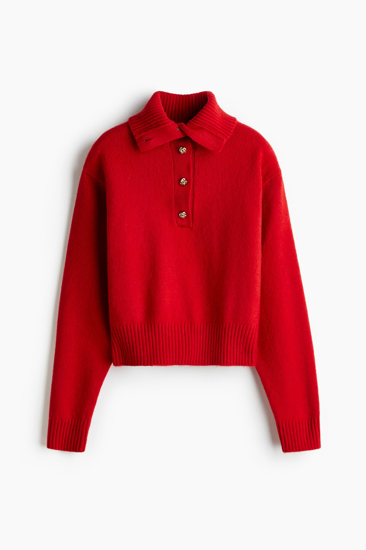 Pull avec col - Rouge vif - FEMME | H&M BE