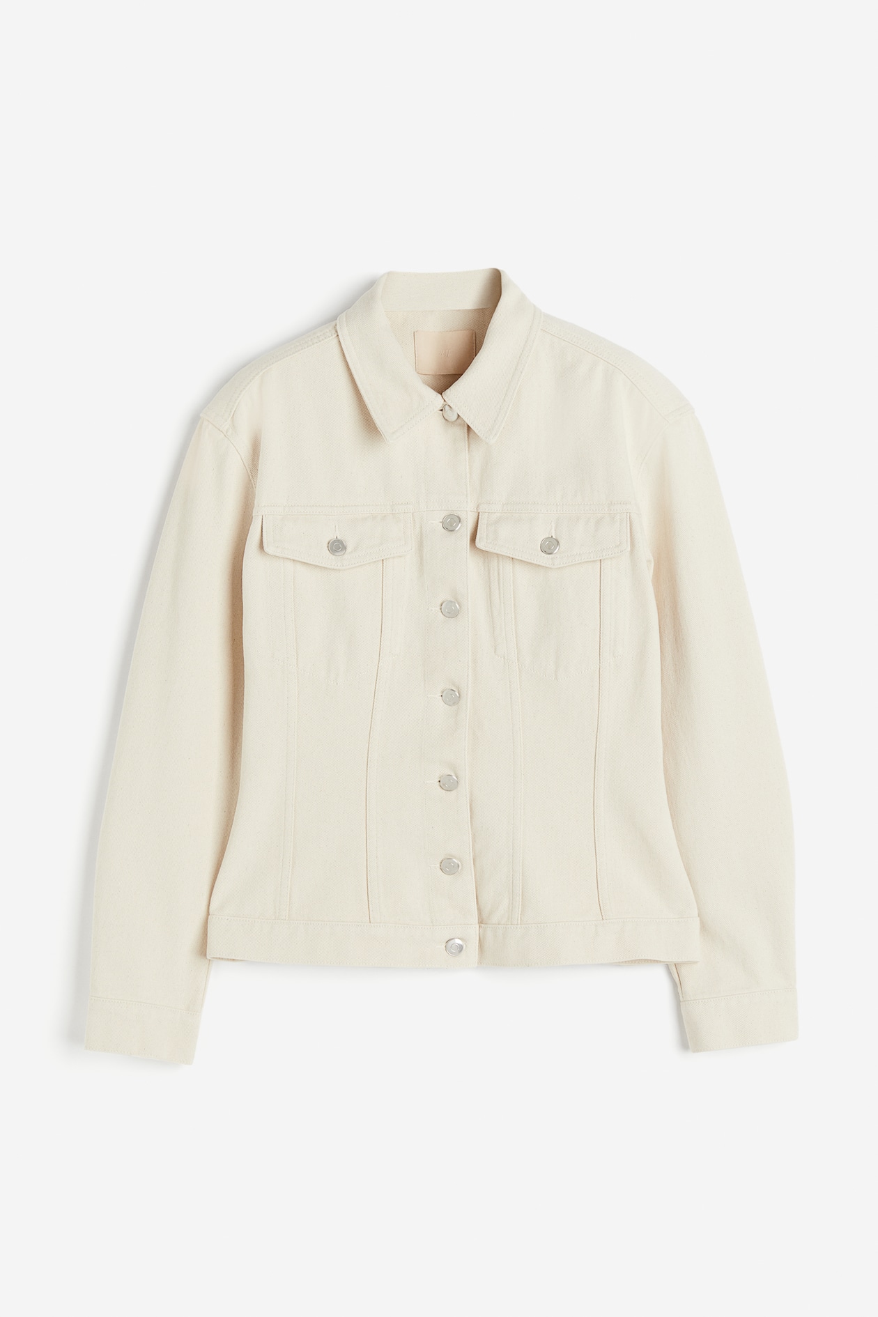 Women's Cream Tapered-waist denim jacket | H&M GB