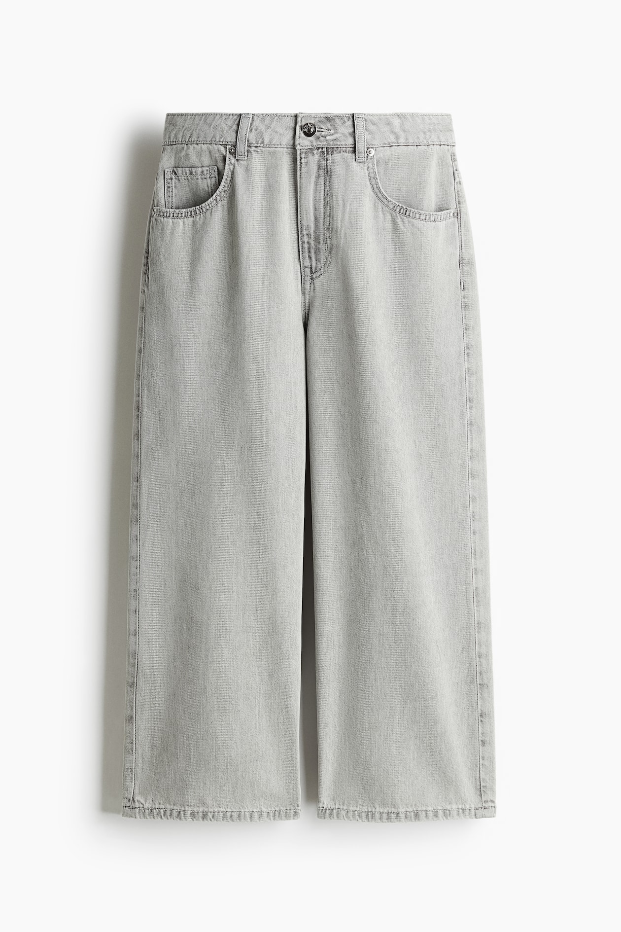 Wide High Cropped Jeans - Gris claro - Ladies | H&M MX