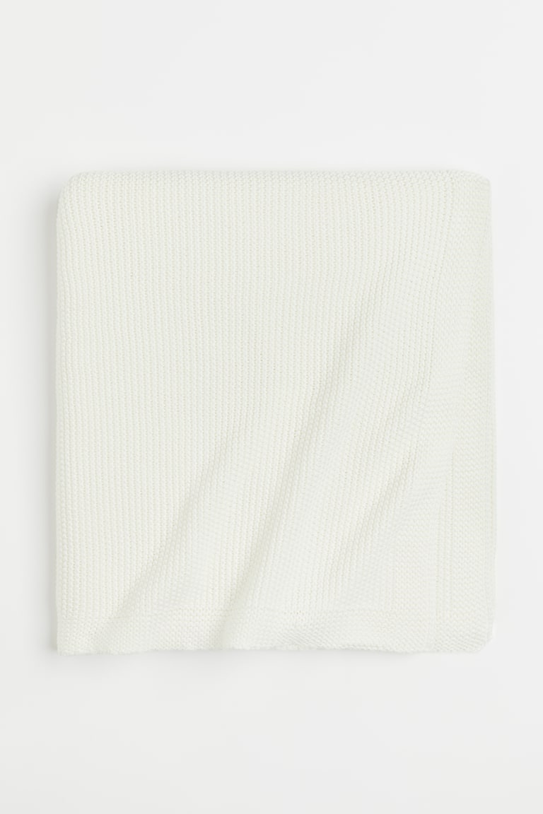 White Moss-stitched cotton baby blanket at H&M Home | H&M GB