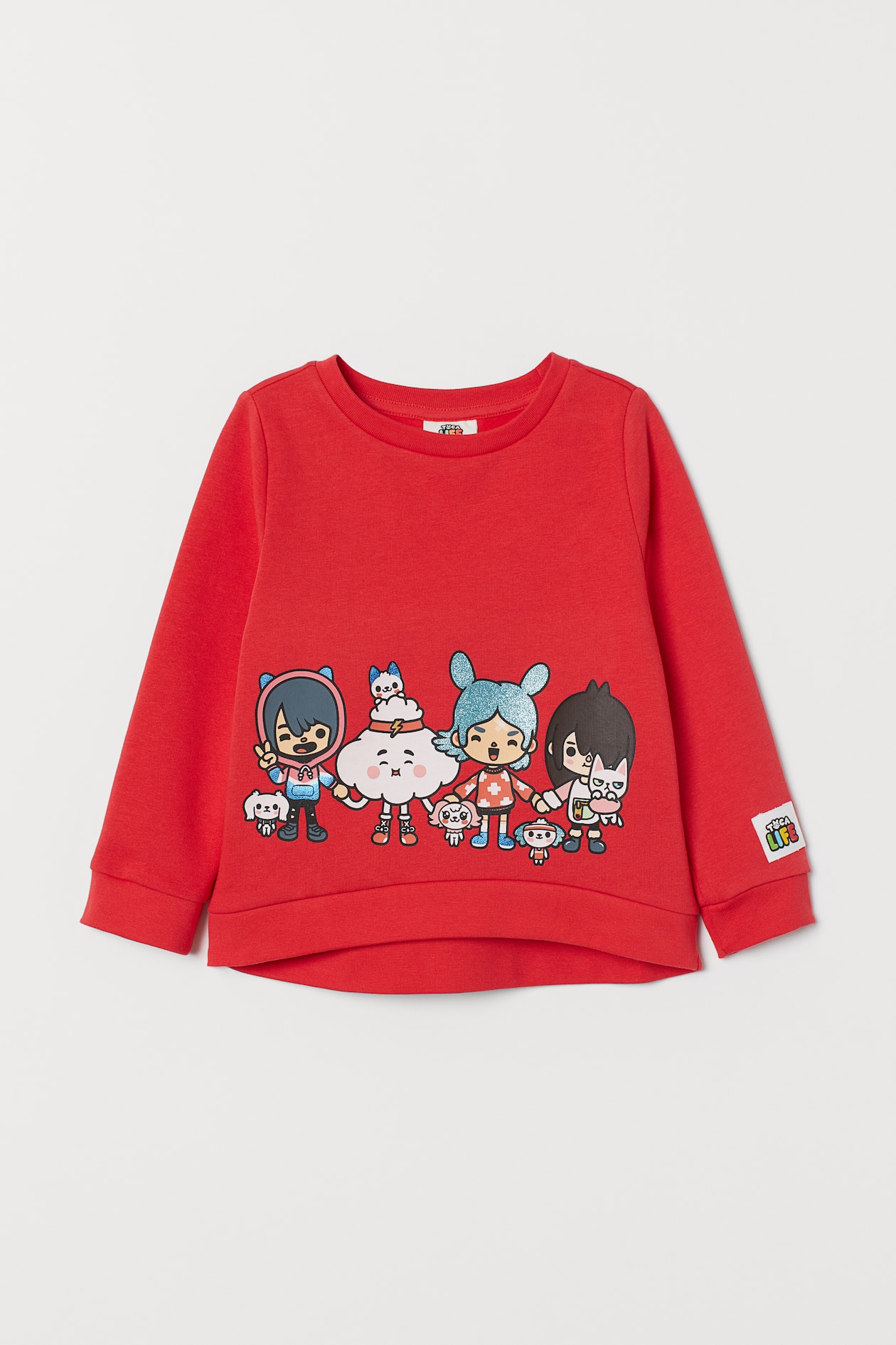 Sweatshirt med tryck - Crewneck - Lång ärm - Klarröd/Toca Life - BARN ...