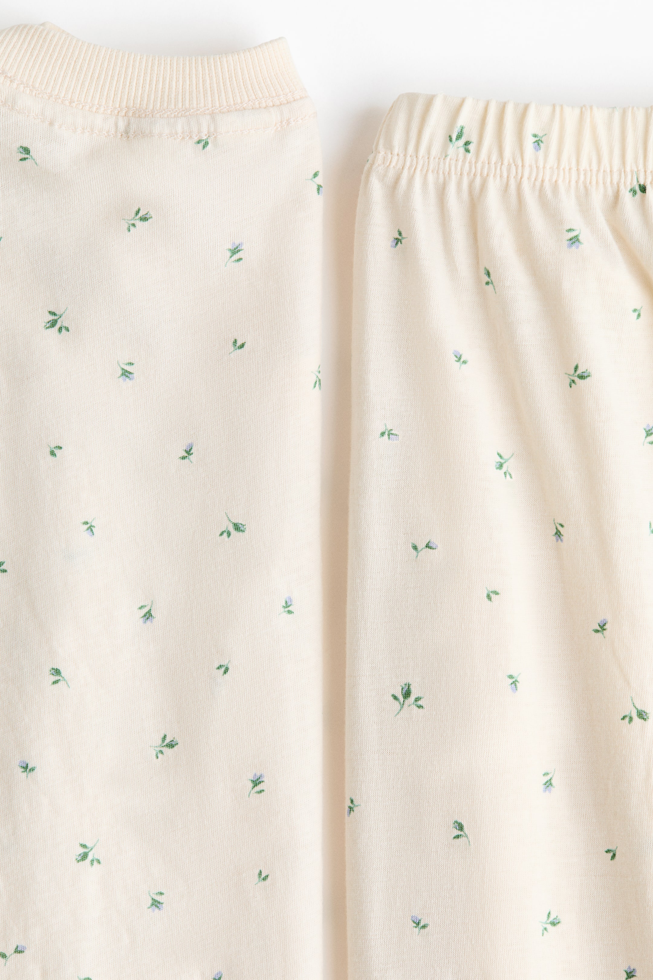 MAMA Before & After natsæt i bomuld - Creme/Blåblomstret - DAME | H&M DK