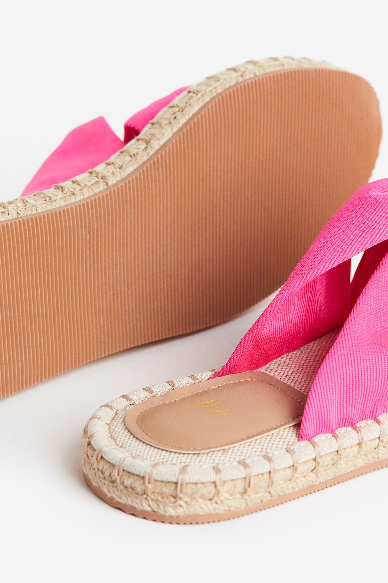 Women's Bright pink Knot-detail espadrille slides | H&M GB