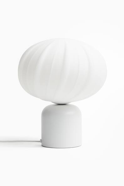 Light gray/white Glass Table Lamp at H&M Home | H&M US