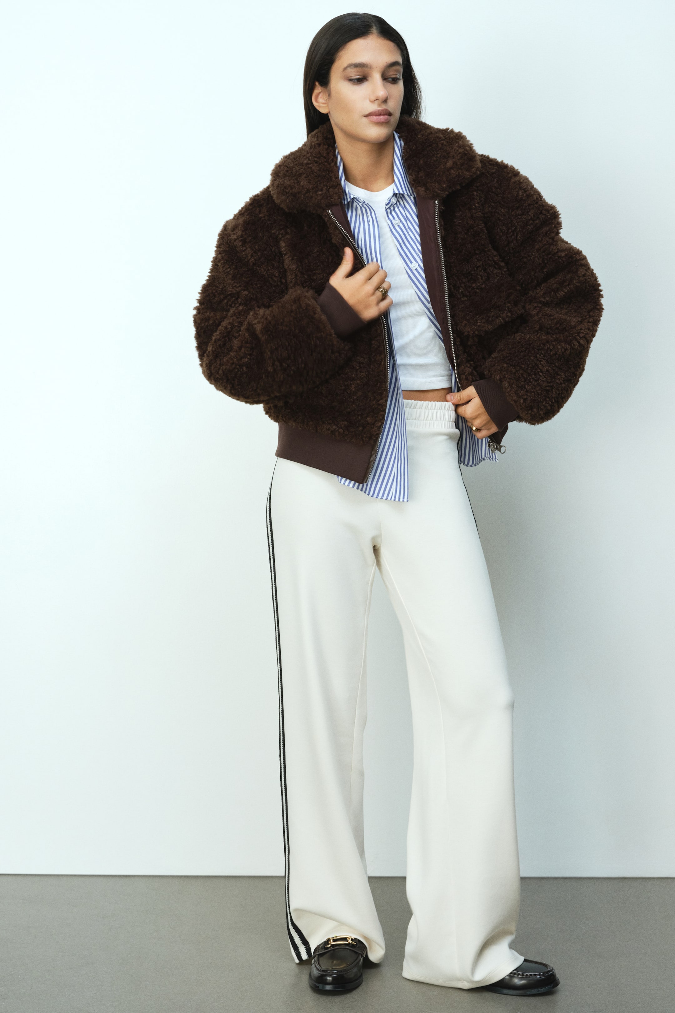 Fluffy jacket - Dark brown - Ladies | H&M GB