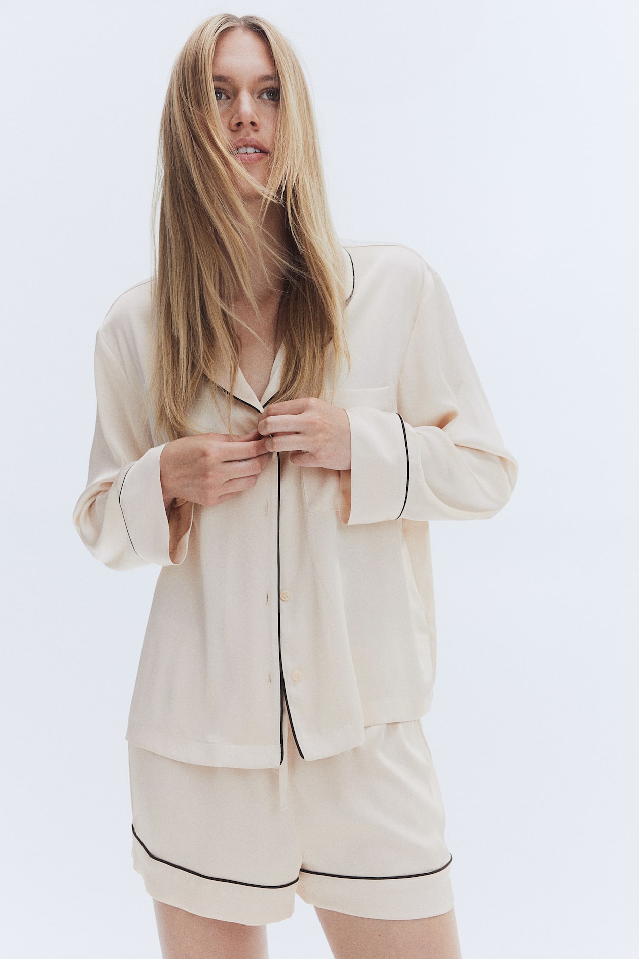 - Satin pyjamas - Light beige - Ladies | H&M GB