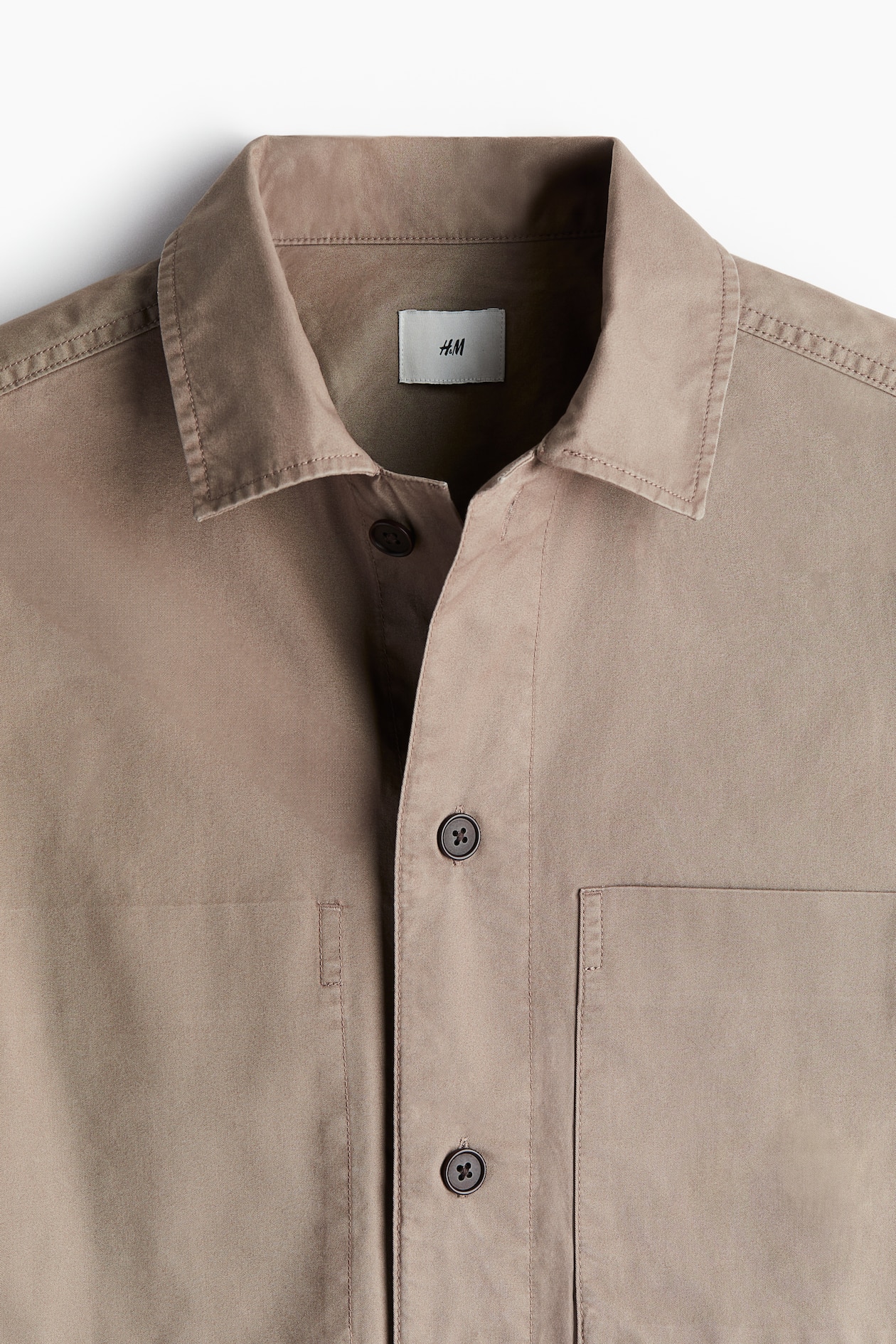 Regular Fit Twill Overshirt - Dark beige - Men | H&M US