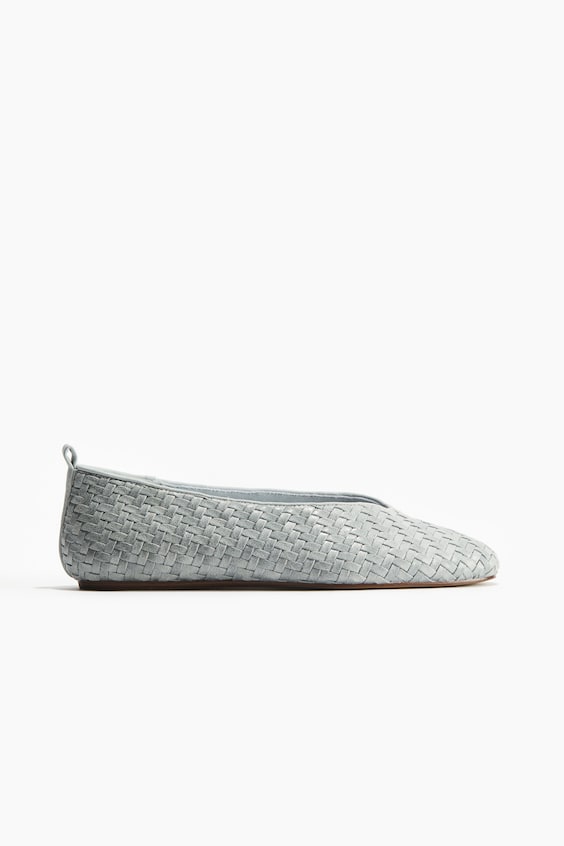 Women's Light blue-grey Braided ballet pumps | H&M GB