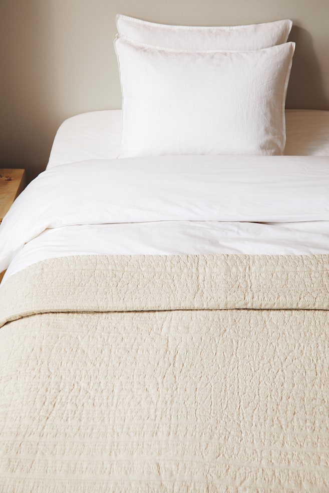 Light beige Linen-blend Bedspread at H&M Home | H&M US