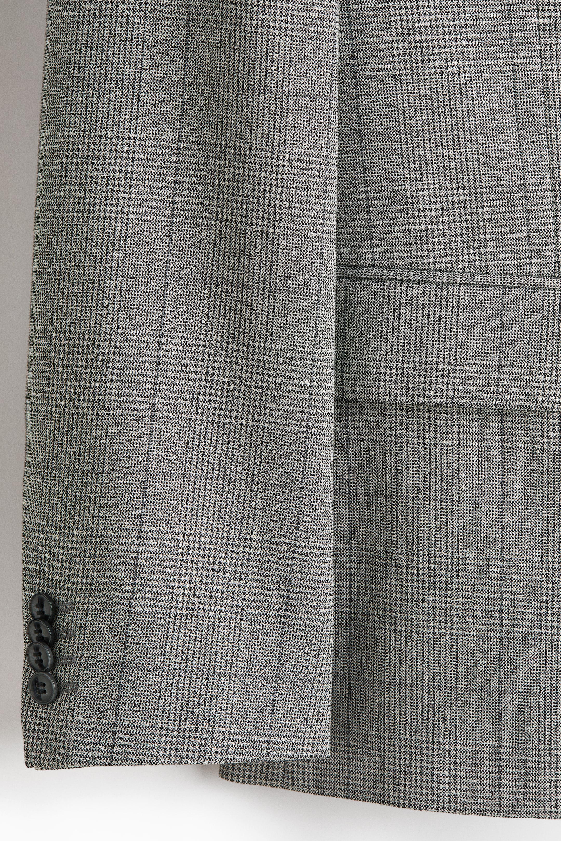 Men’s Gray/plaid Regular-Fit Single-Breasted Jacket | H&M US