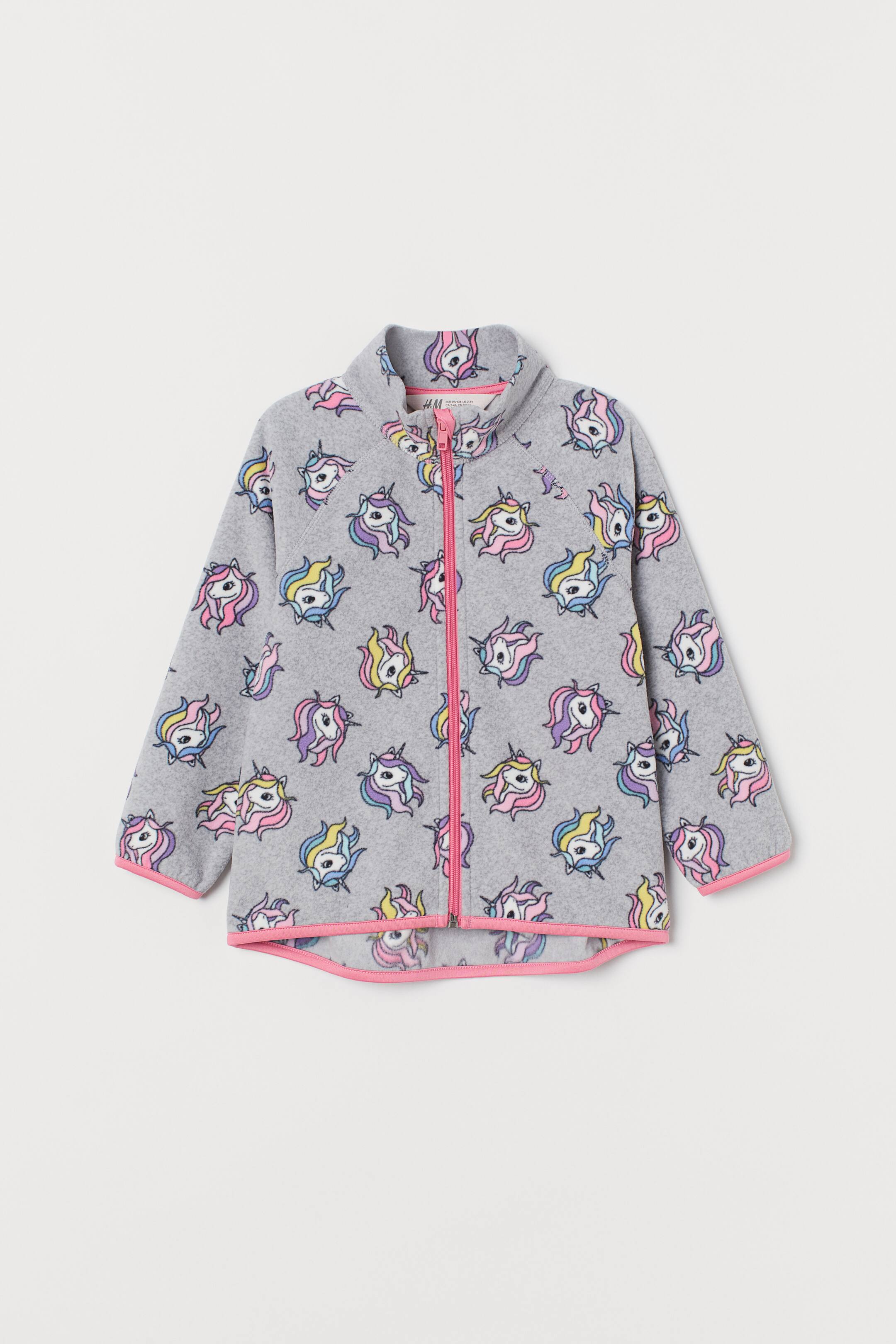 Fleecejacka - Ljusgrå/Enhörningar - BARN | H&M SE