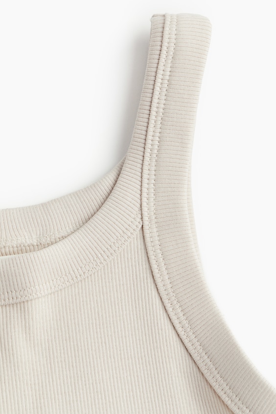 Women's Light beige Ribbed Tank Top | H&M CA