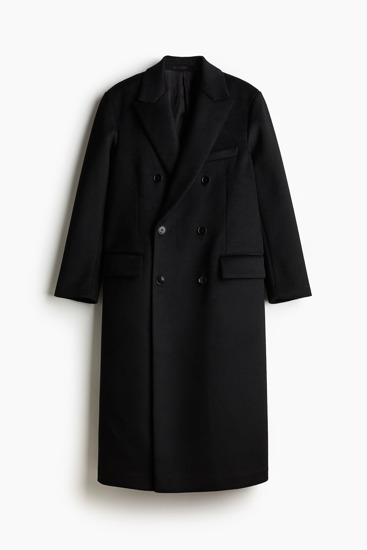 Double-Breasted Wool-Blend Coat - Black - Men | H&M US