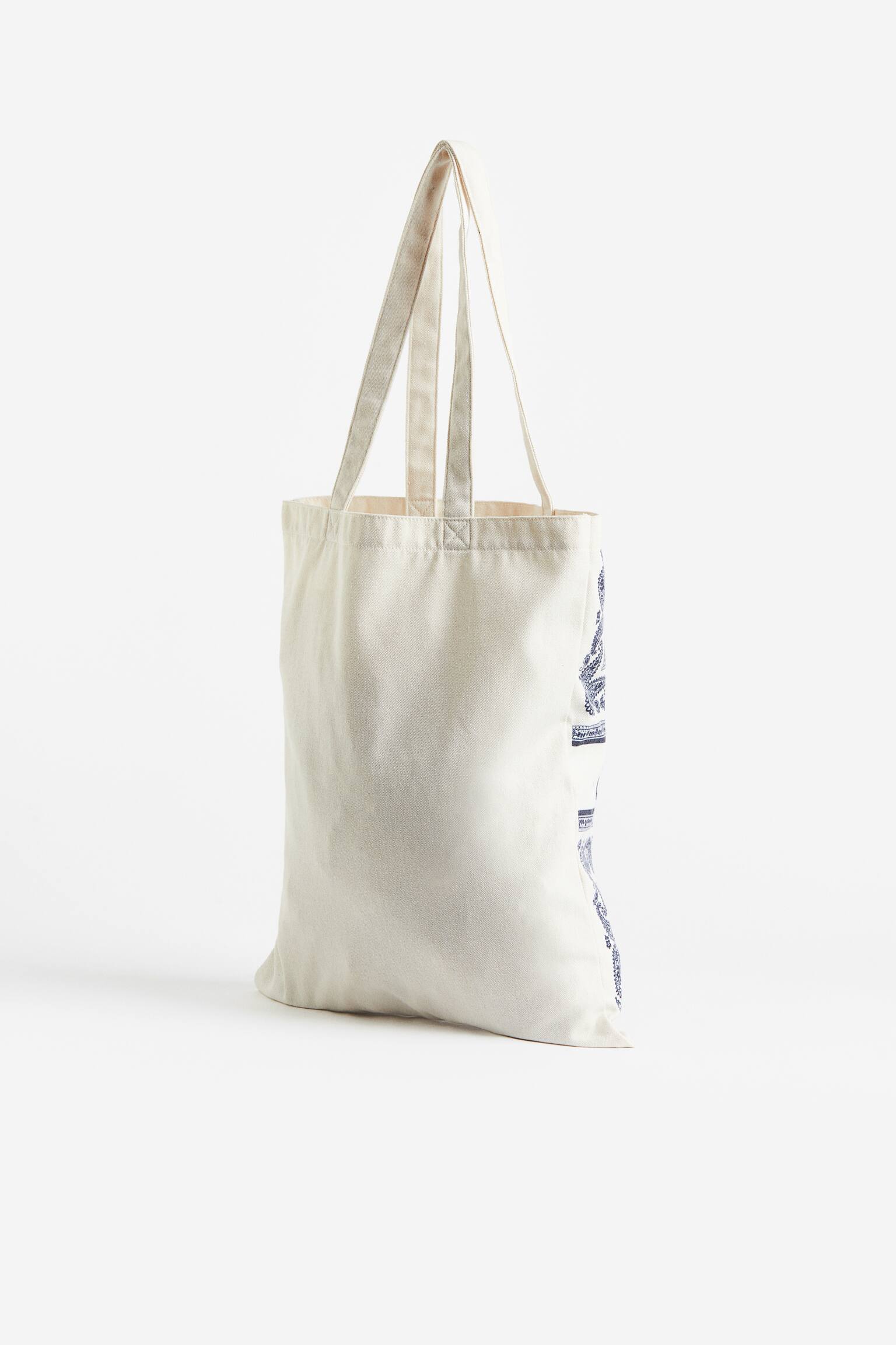 Women's Cream/paisley-patterned Printed Canvas Tote Bag | H&M US