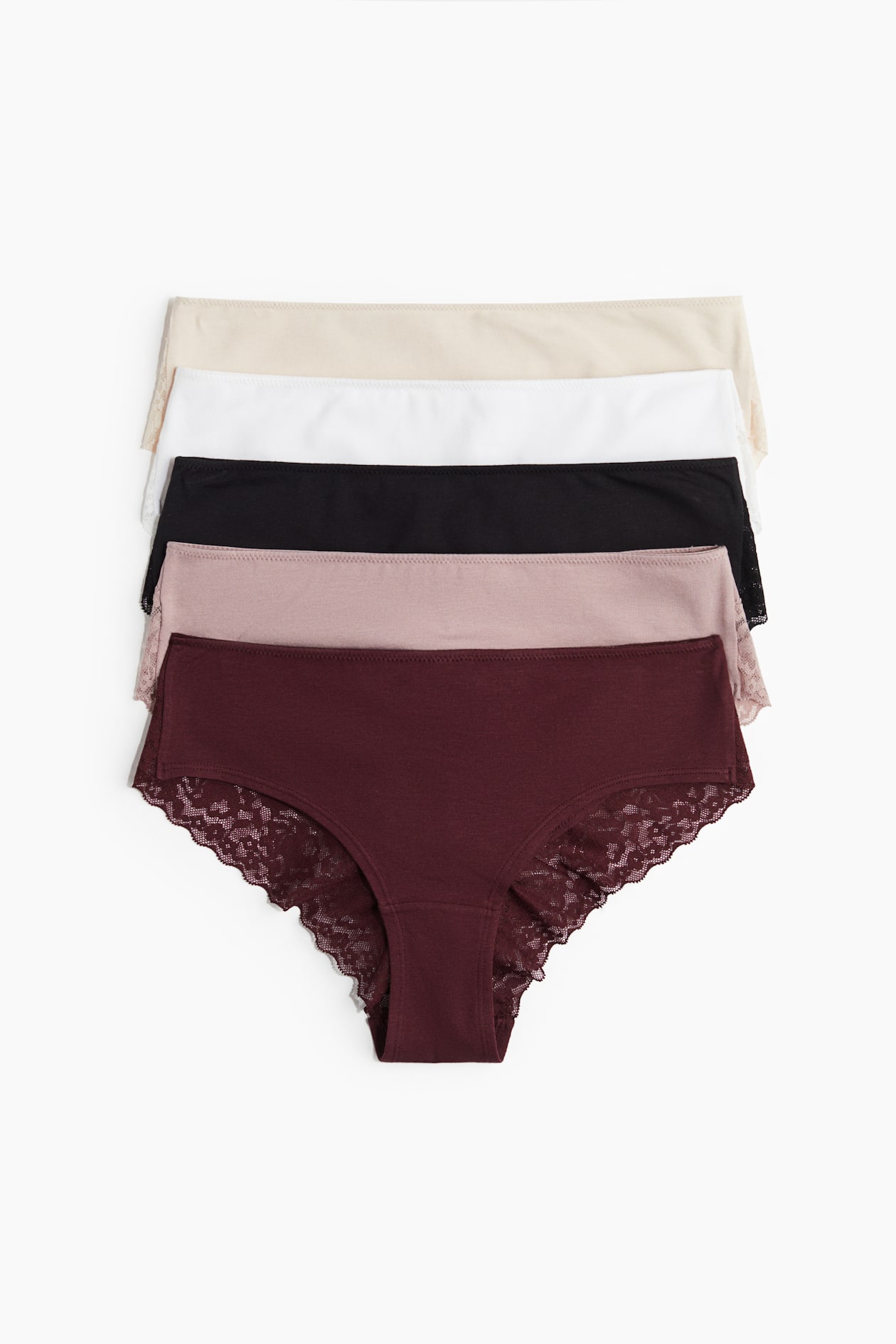 5-pack hipster briefs - Burgundy/Dusty pink - Ladies | H&M IN