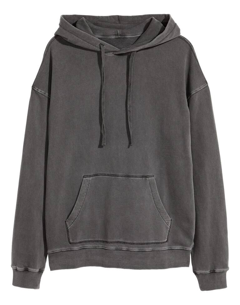 Men’s Dark grey Washed hooded top | H&M GB