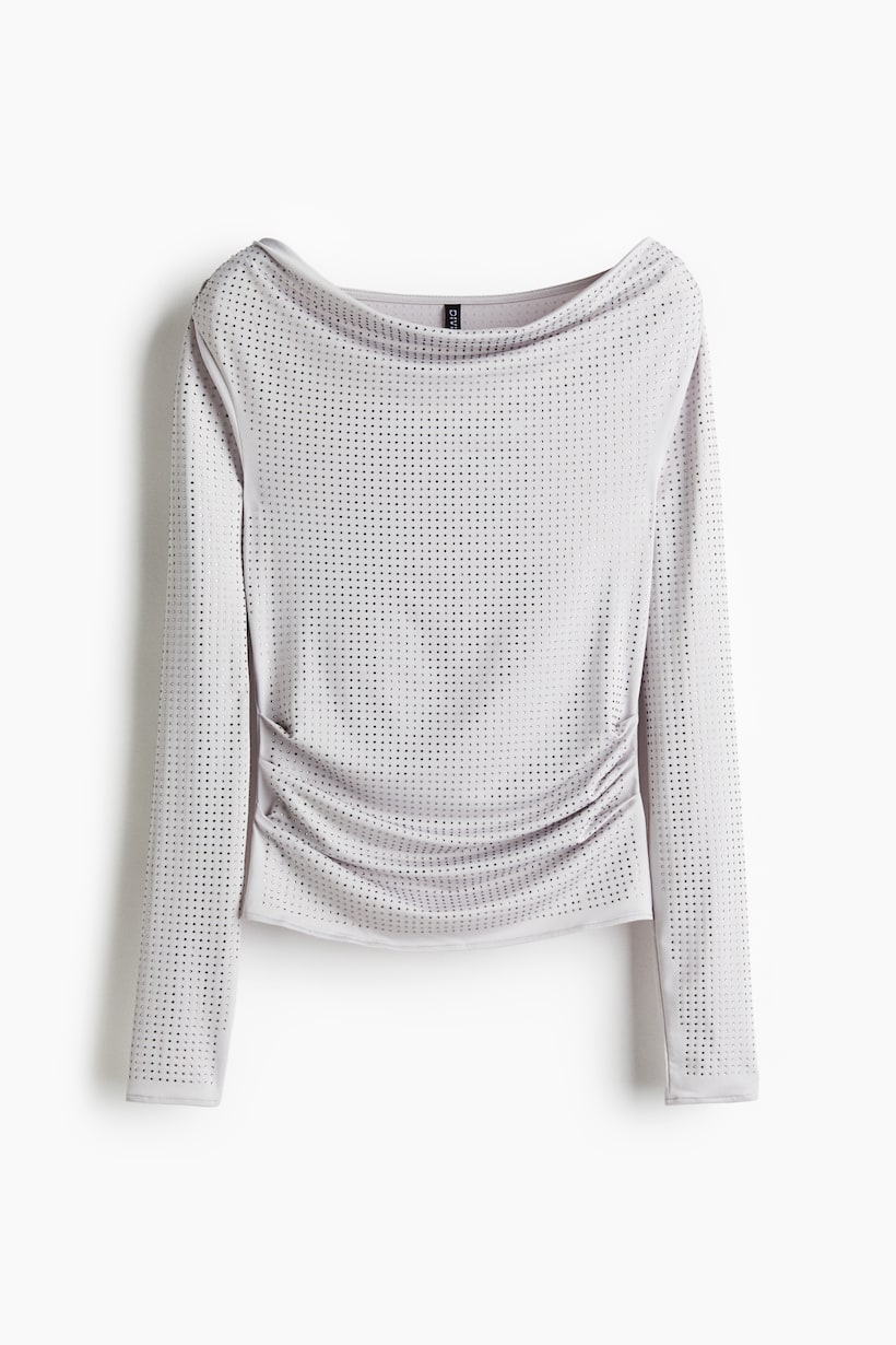 Women's Light gray Embellished Top | H&M US