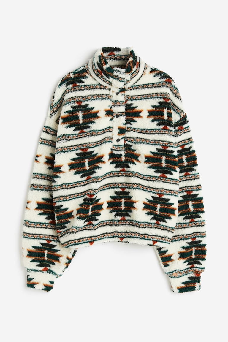 Teddy top - Dark green/Patterned - Ladies | H&M IE