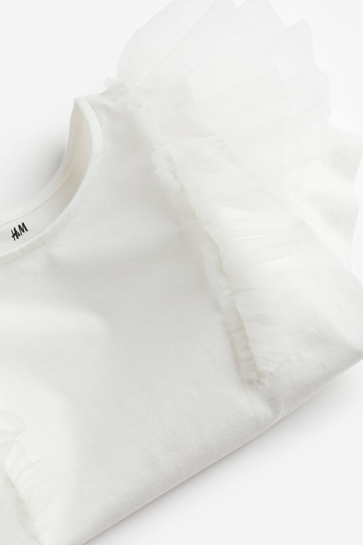 Top con olanes - Blanco - Kids | H&M MX