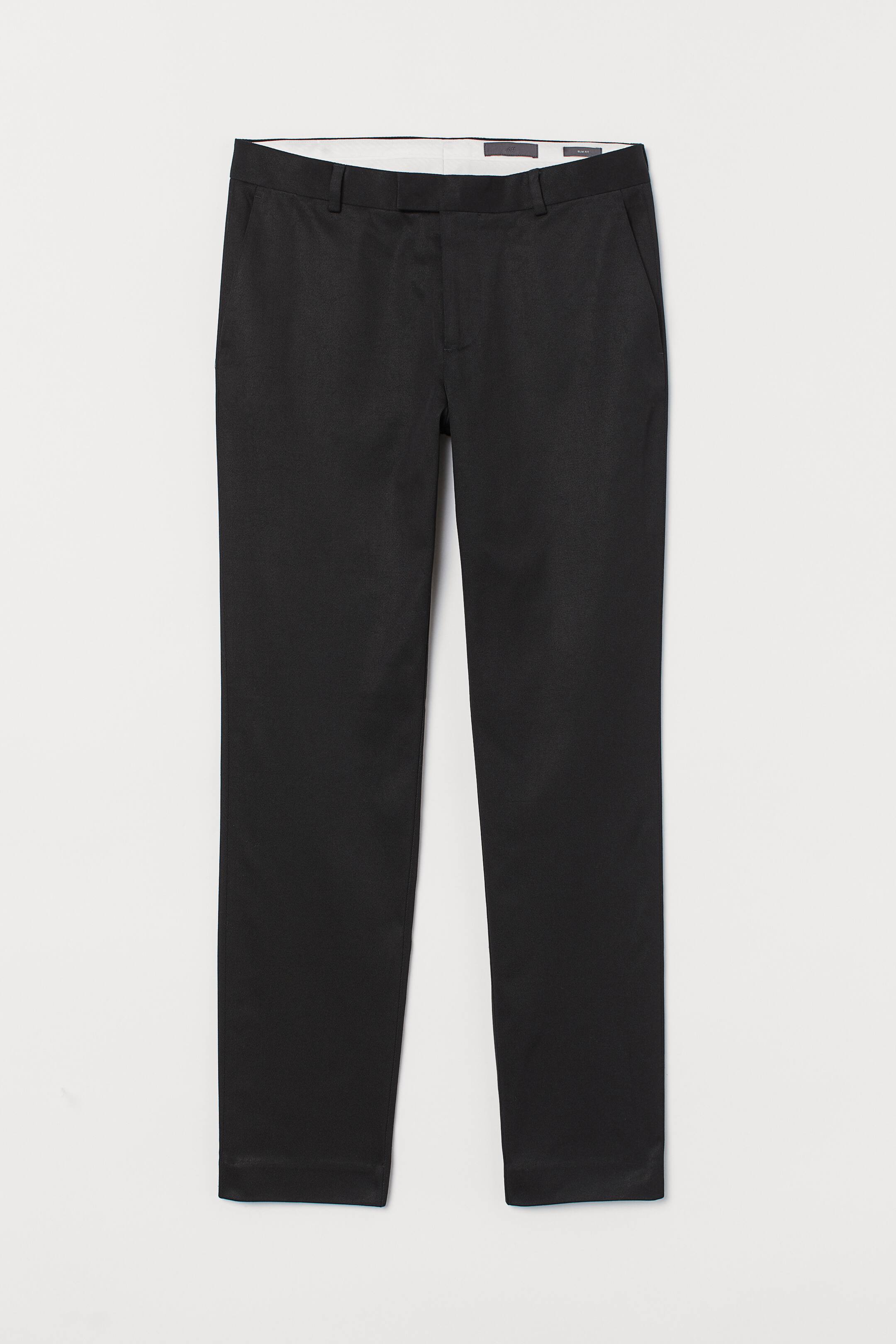 Chinos i premium cotton - Lang - Sort - HERRE | H&M DK