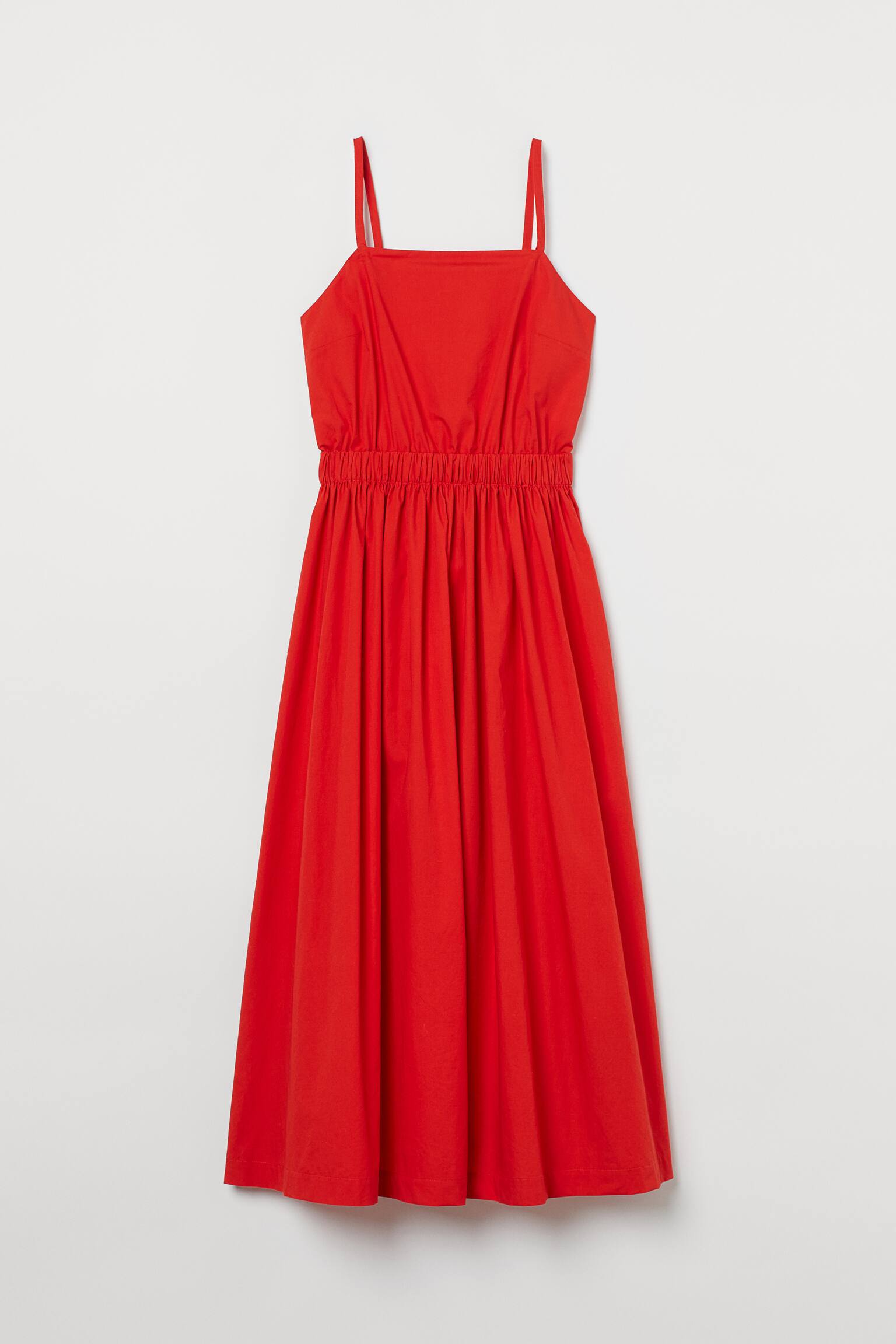 Kleid mit Schnürung - Eckiger Ausschnitt - Ärmellos - Rot - Ladies | H&M AT