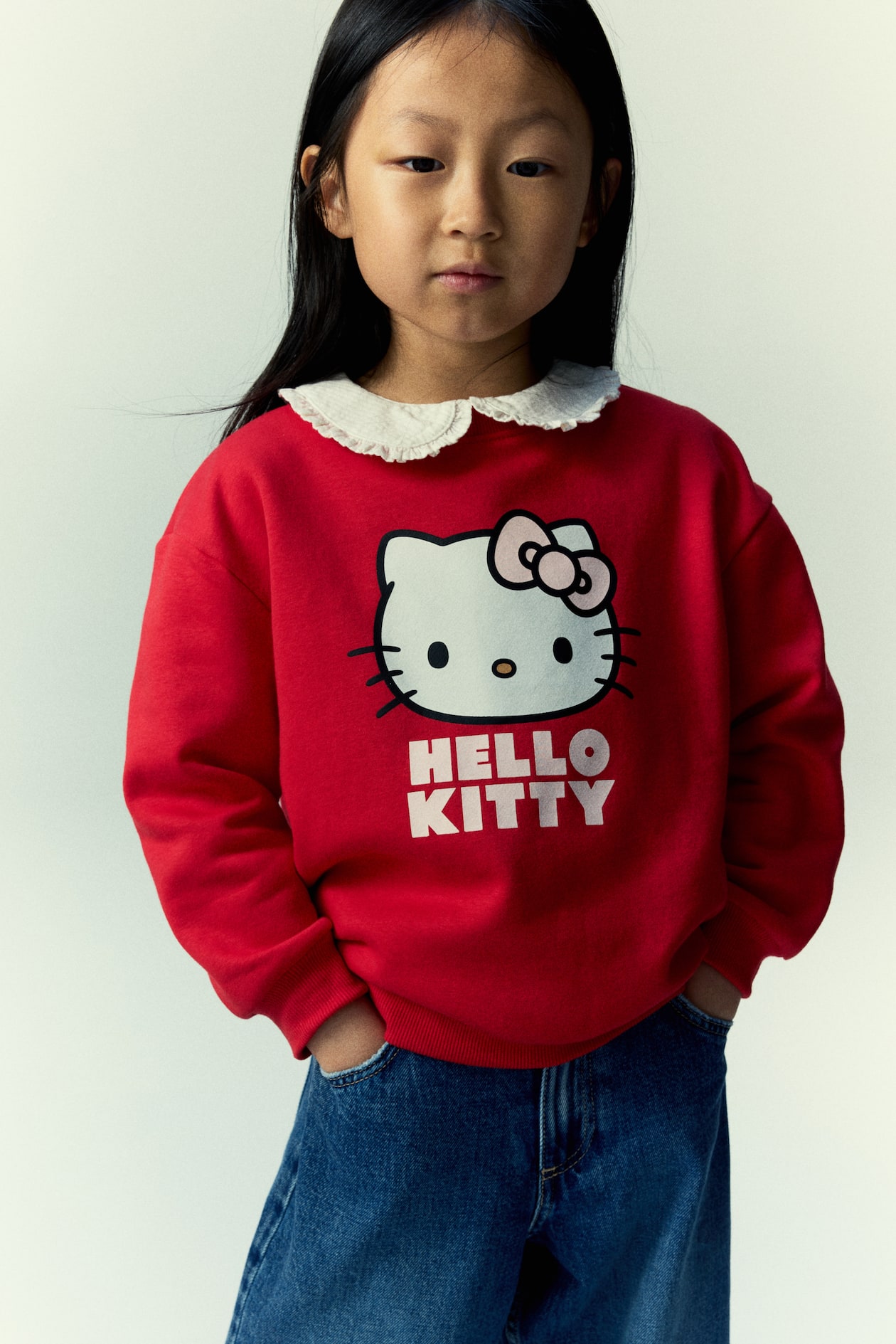 סווטשירט עם הדפס - אדום/הלו קיטי - Kids | H&M IL