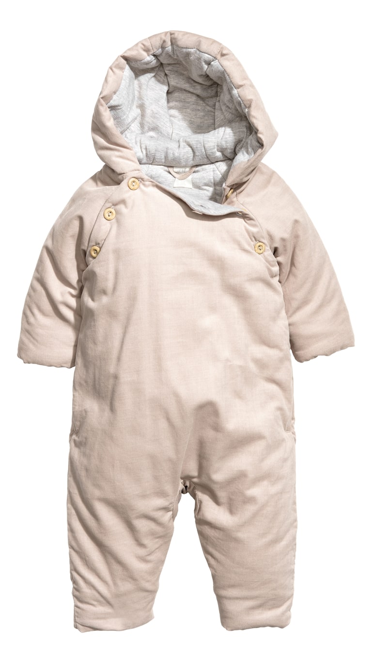 Padded Corduroy Overall - Light beige - Kids | H&M US