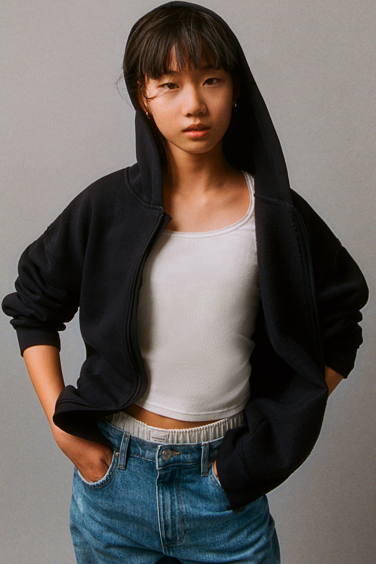 Hanorac cu fermoar - Negru - COPII | H&M RO