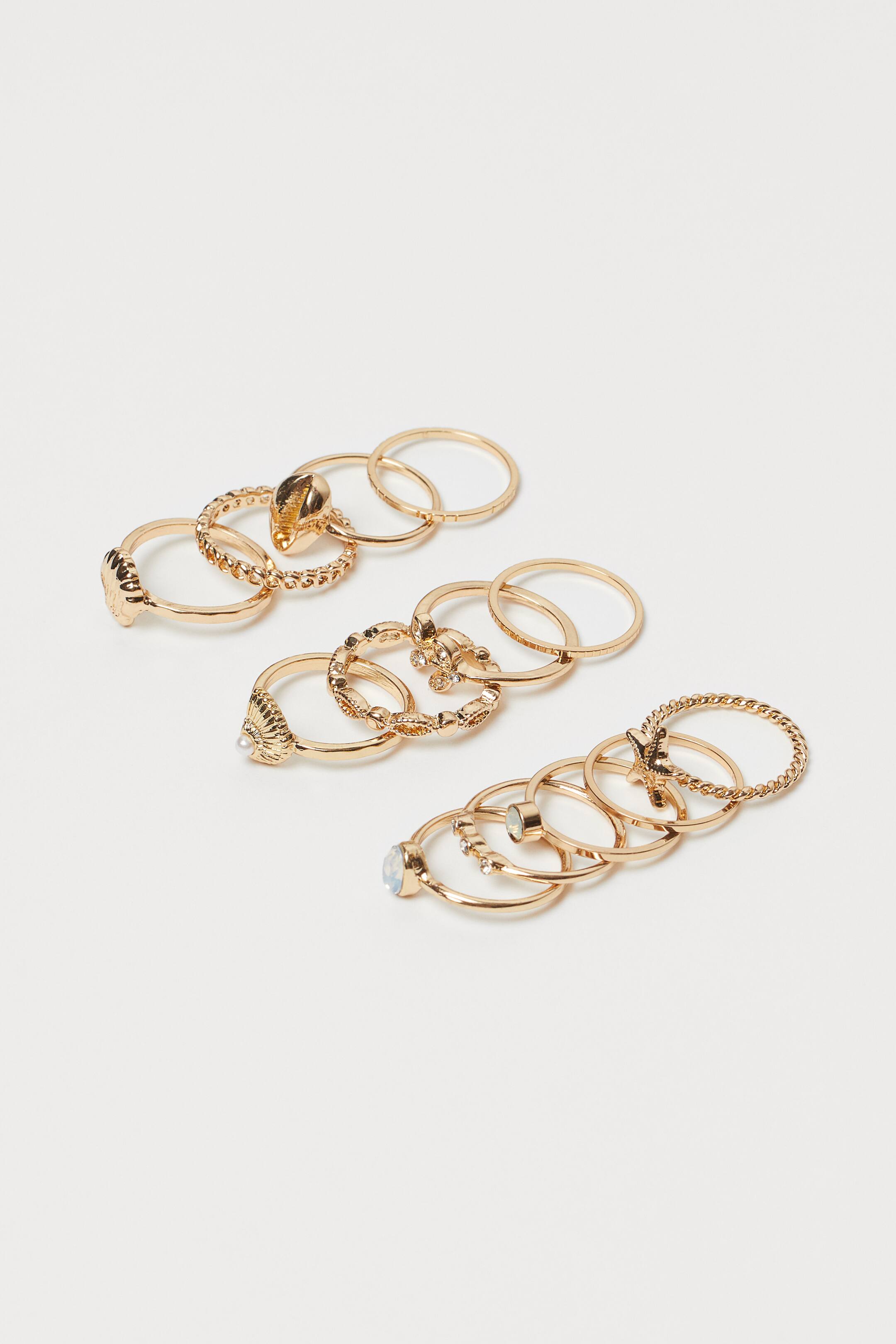 13-pack rings - Gold-coloured - Ladies | H&M GB