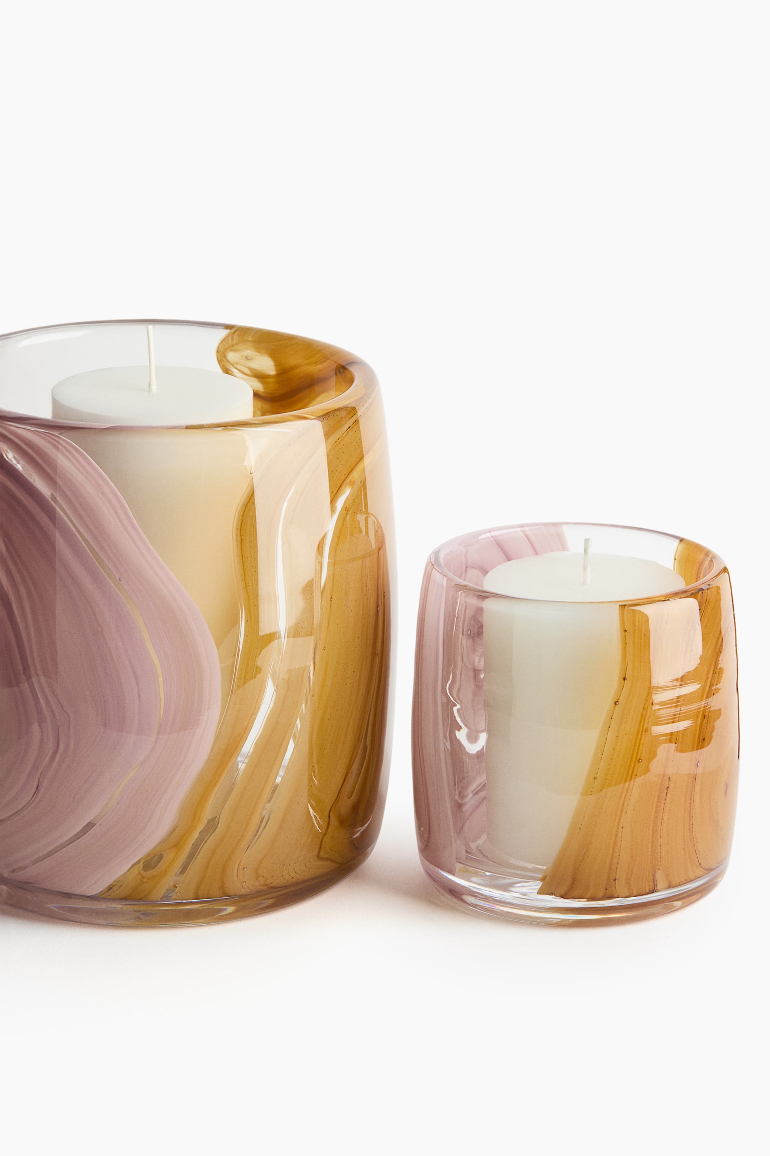 Small Glass Lantern - Light pink/yellow - Home All | H&M US