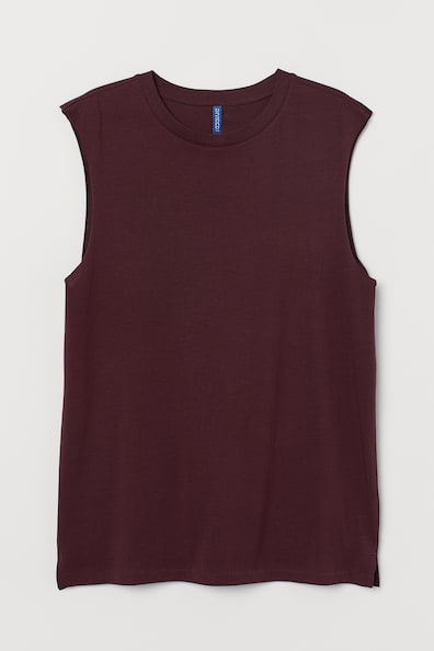 Tank Top - Sleeveless - Regular length - Burgundy - Men | H&M US