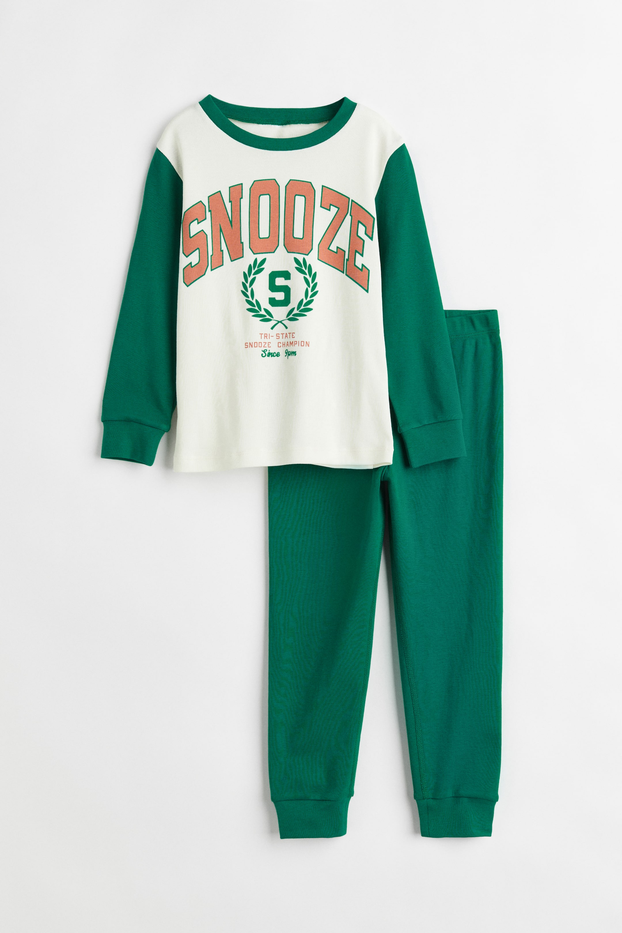 Jersey pyjamas - Dark green/Snooze - Kids | H&M PH