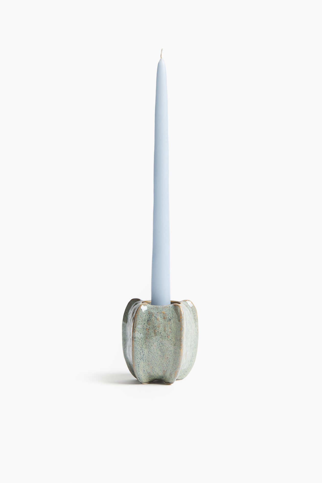 Turquoise Stoneware Candlestick at H&M Home | H&M US