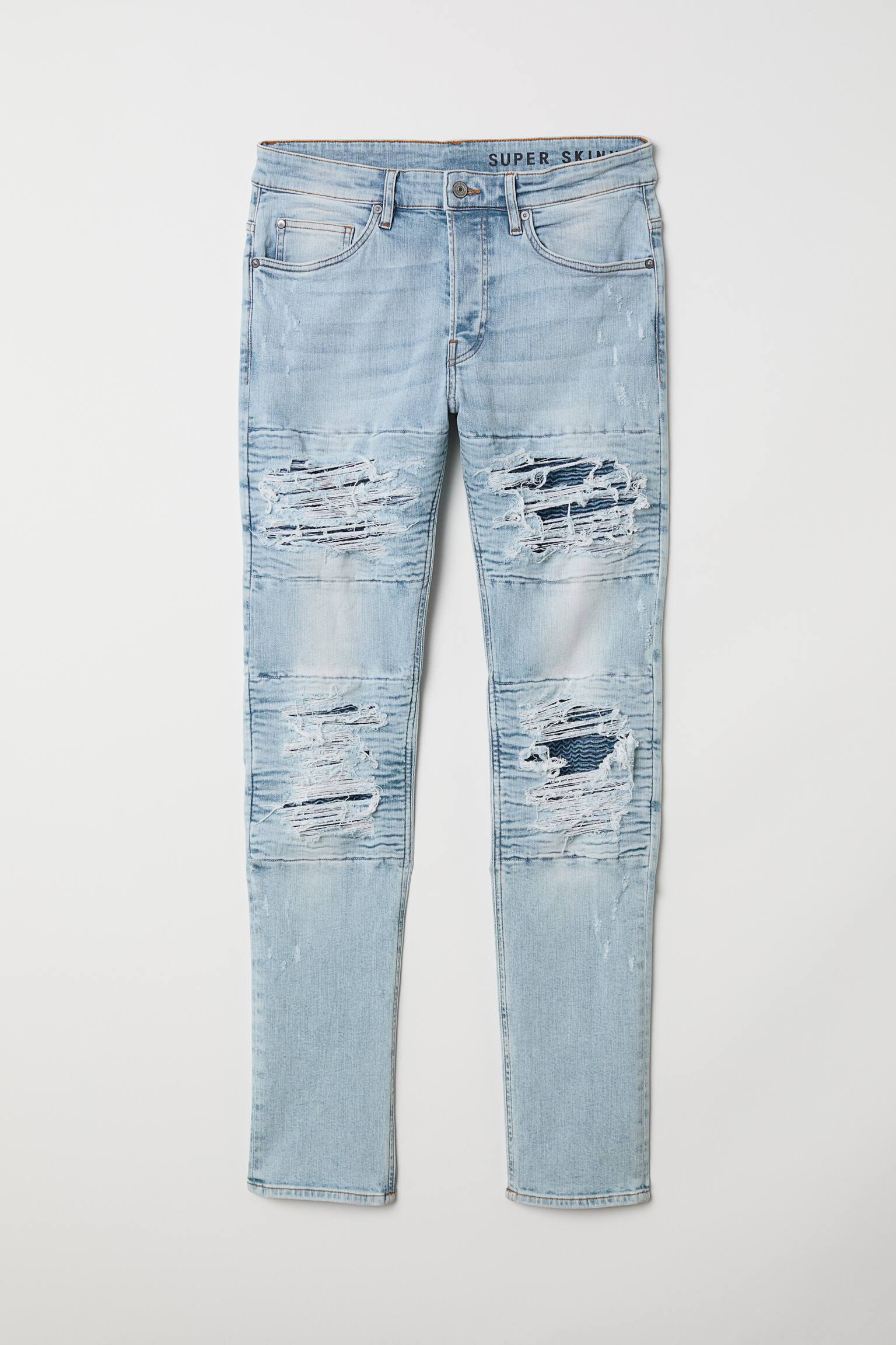 Trashed Skinny Jeans - Light blue - Men | H&M