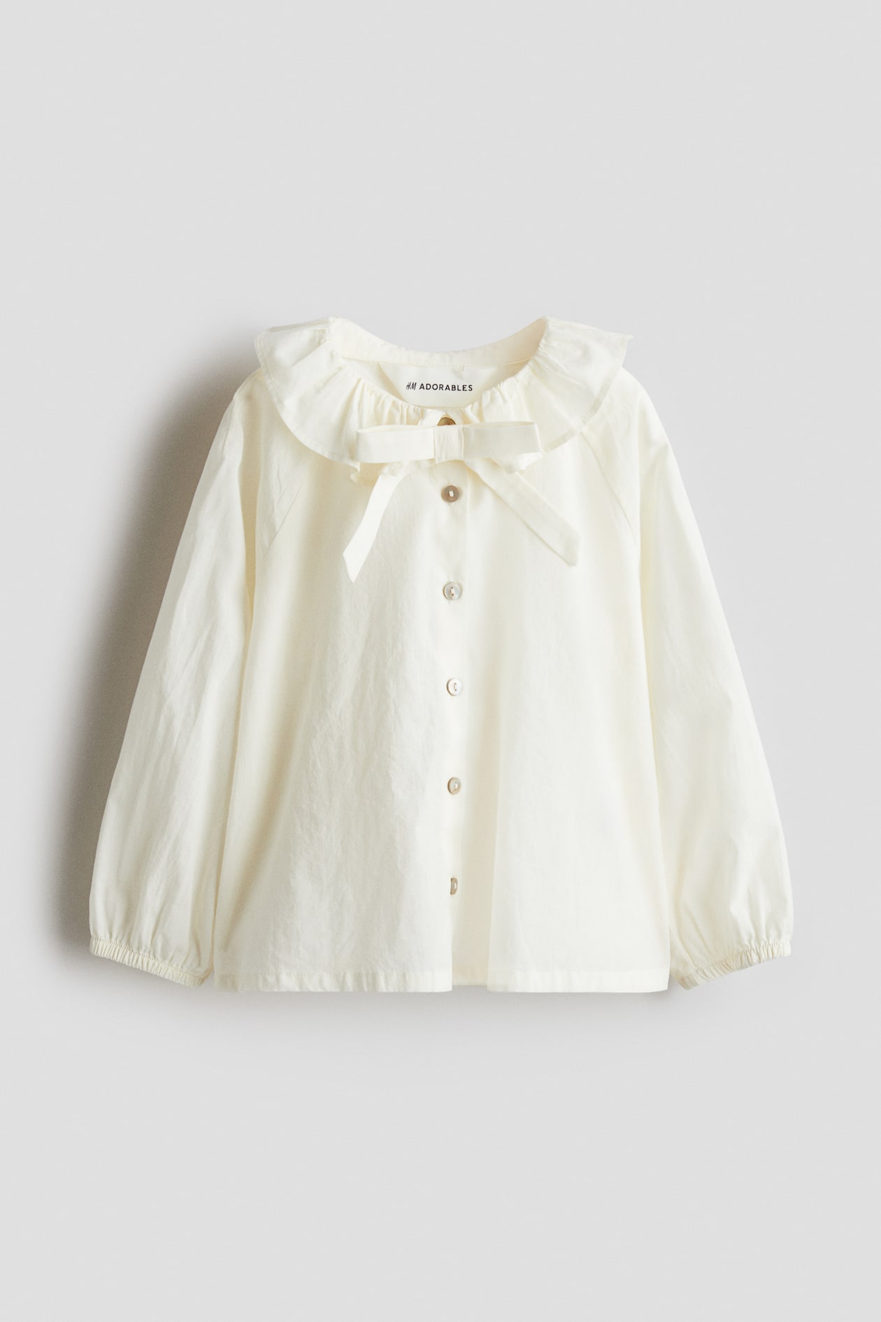 White Ruffle-Collar Cotton Blouse for kids | H&M CA