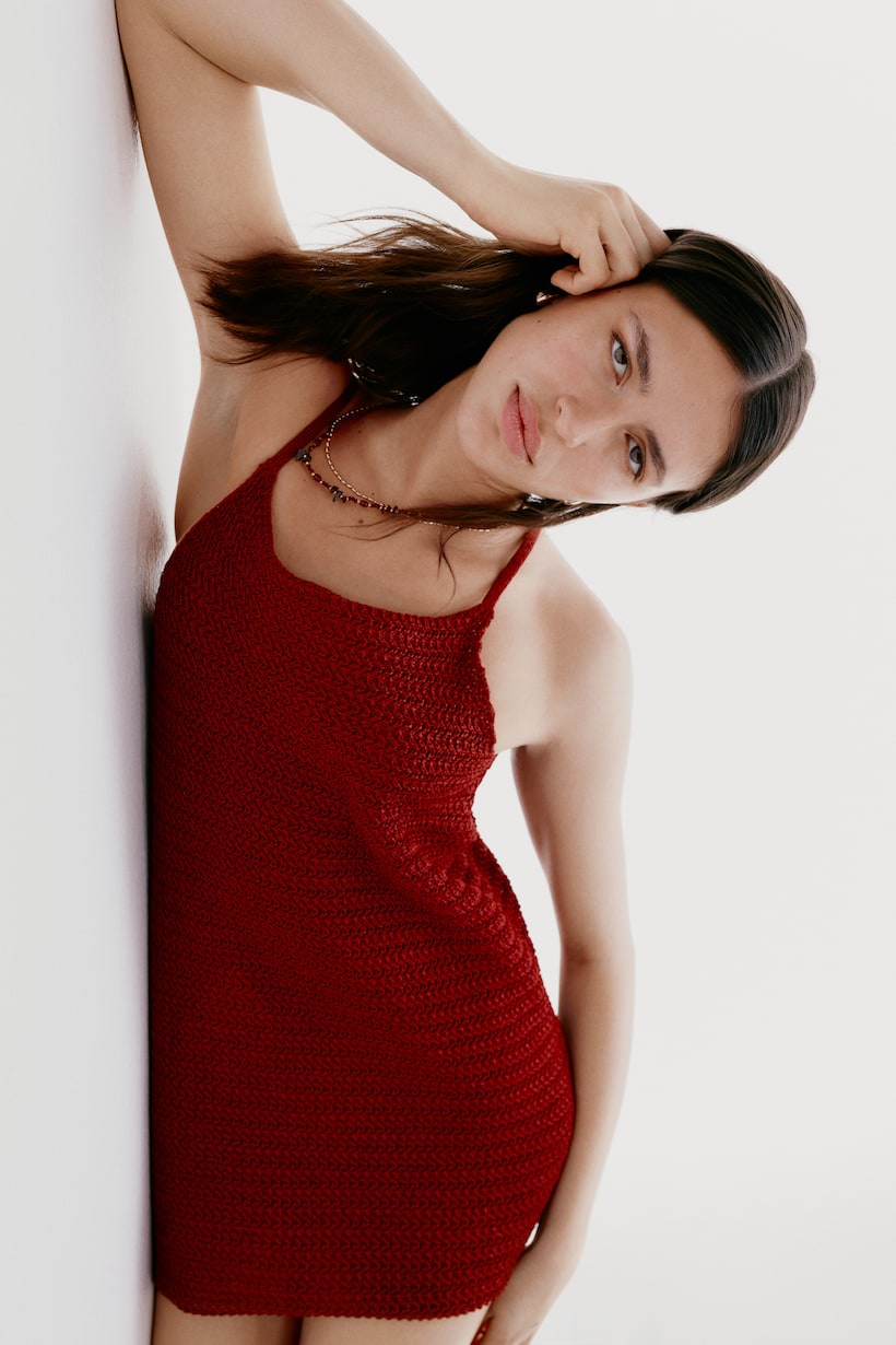 Double-Strand Necklace - Burgundy/gold-colored - Ladies | H&M US