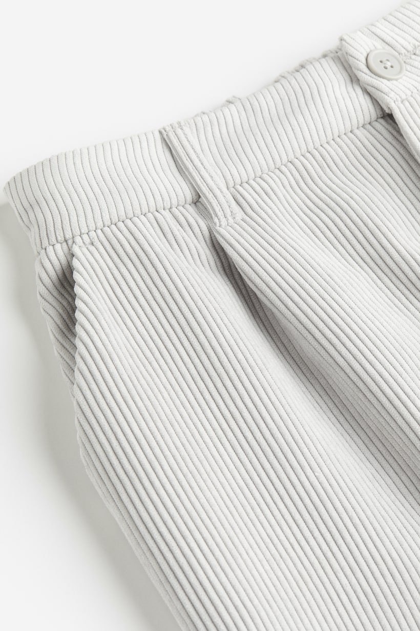 Women's Light gray Wide-leg Corduroy Pants - High waist - Relaxed | H&M CA