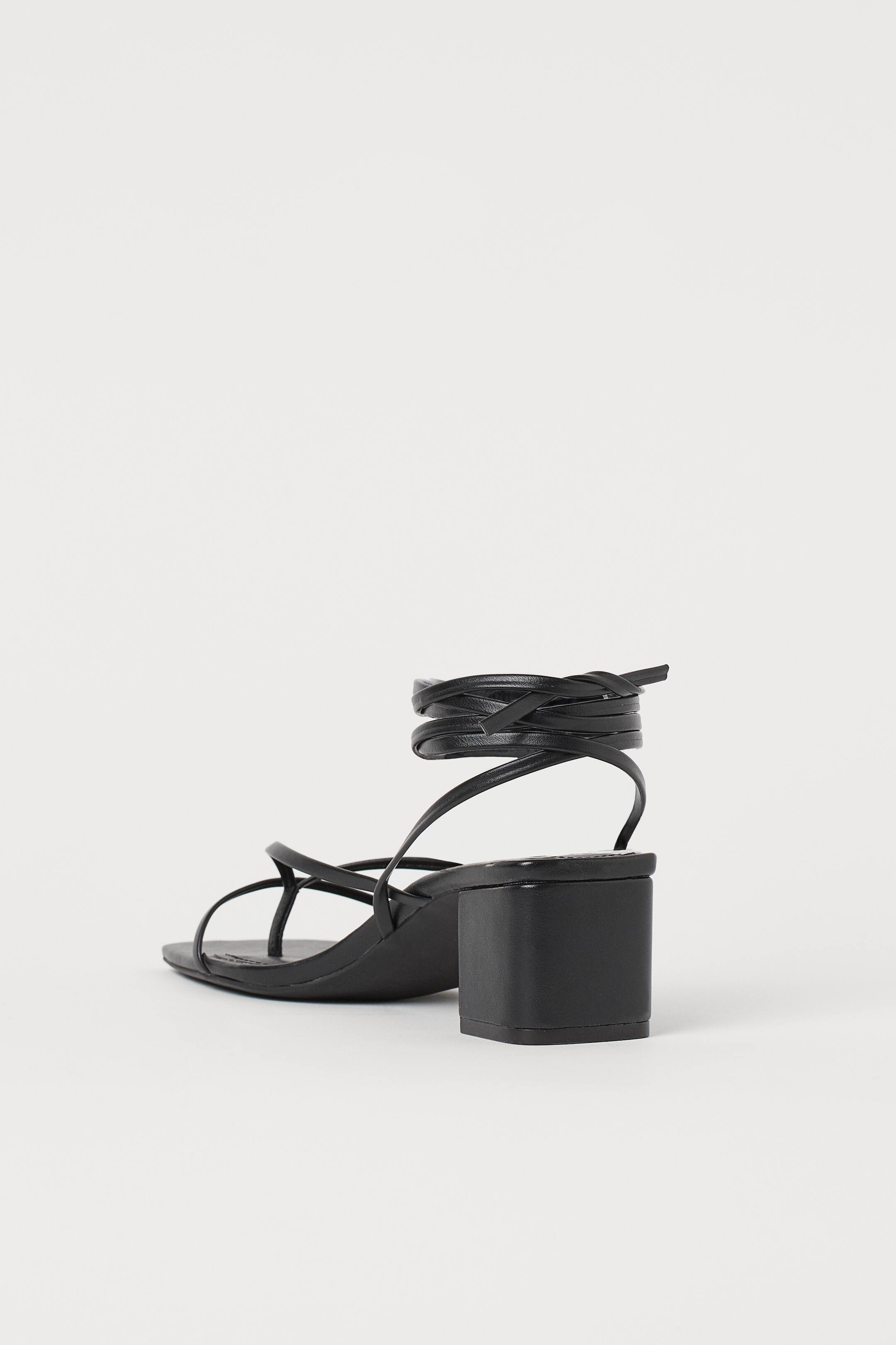 Tie-strap sandals - Black - Ladies | H&M GB