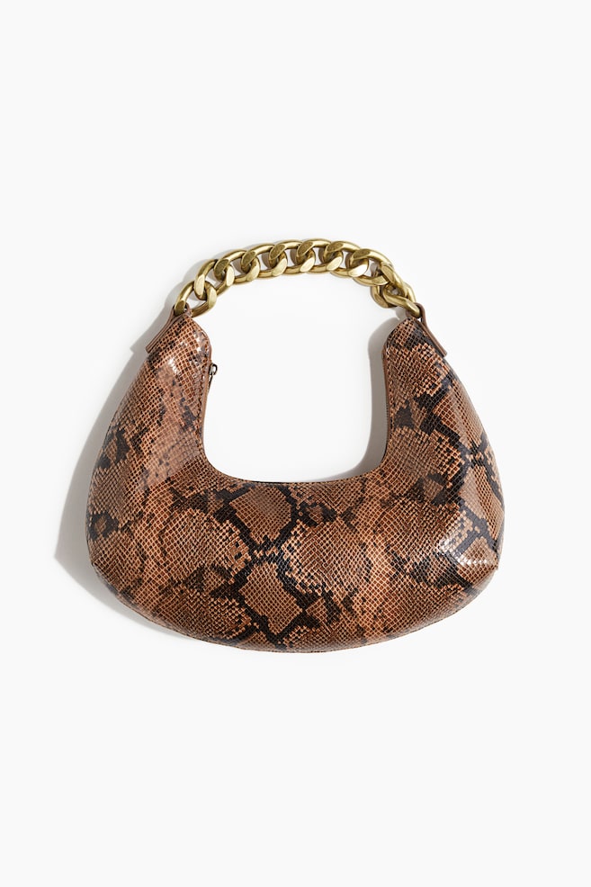 Small Shoulder Bag - Brown/snakeskin-patterned - Ladies | H&M US